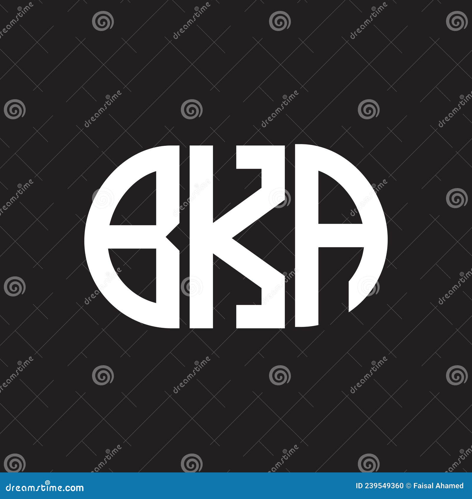 BKA Letter Logo Design on Black Background. BKA Stock Vector ...