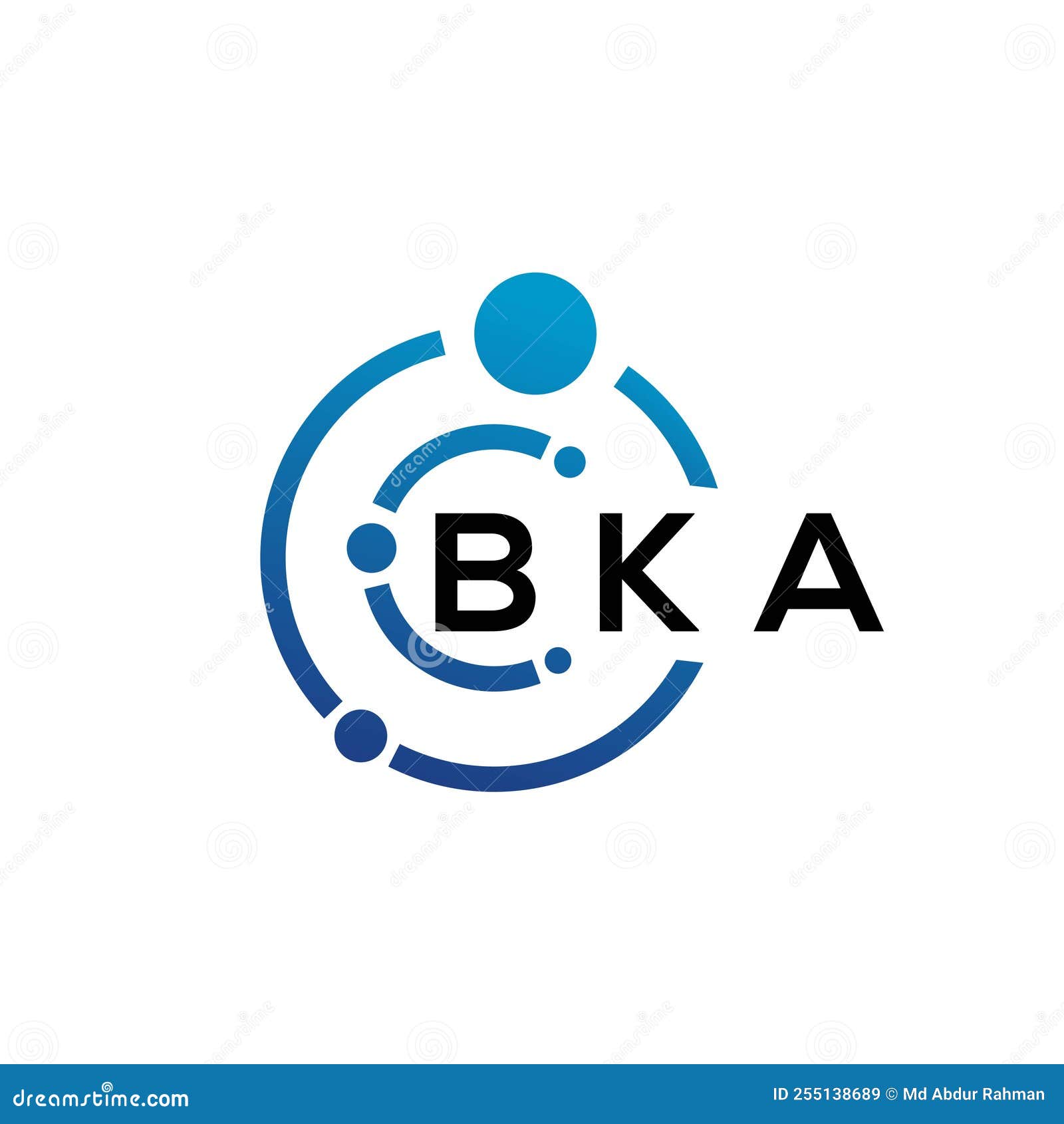 BKA Letter Logo Design on White Background. BKA Creative Initials ...