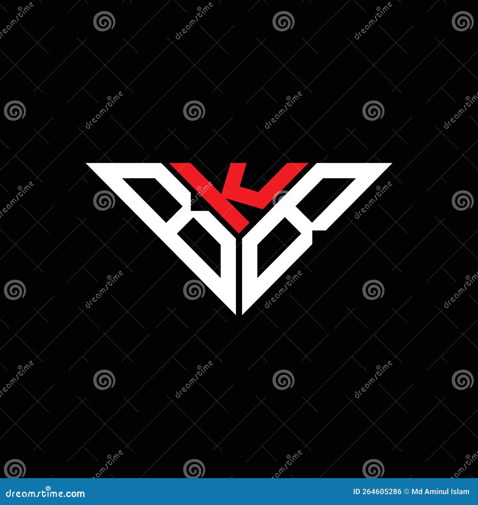 BKB Letter Logo Creative Design with Vector Graphic, Stock Vector ...