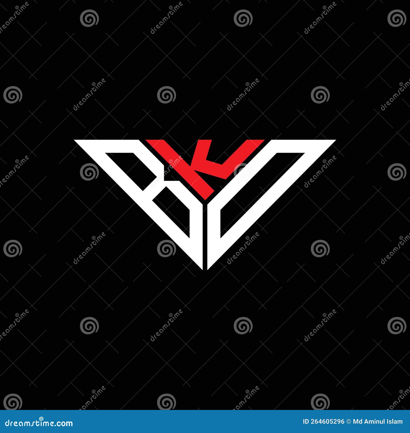 BKD Letter Logo Creative Design with Vector Graphic, Stock Vector ...