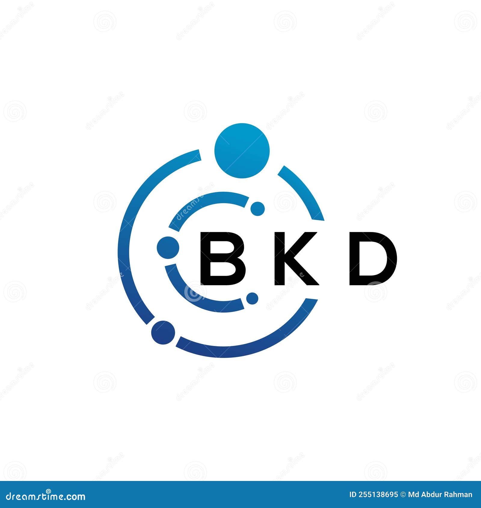 BKD Letter Logo Design on White Background. BKD Creative Initials ...