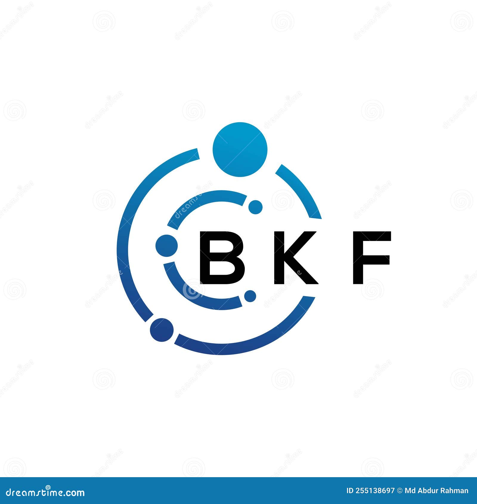 BKF Letter Logo Design on White Background. BKF Creative Initials ...