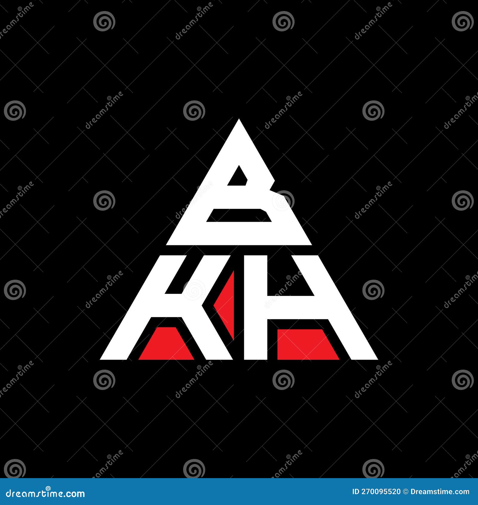 BKH Triangle Letter Logo Design with Triangle Shape. BKH Triangle Logo ...