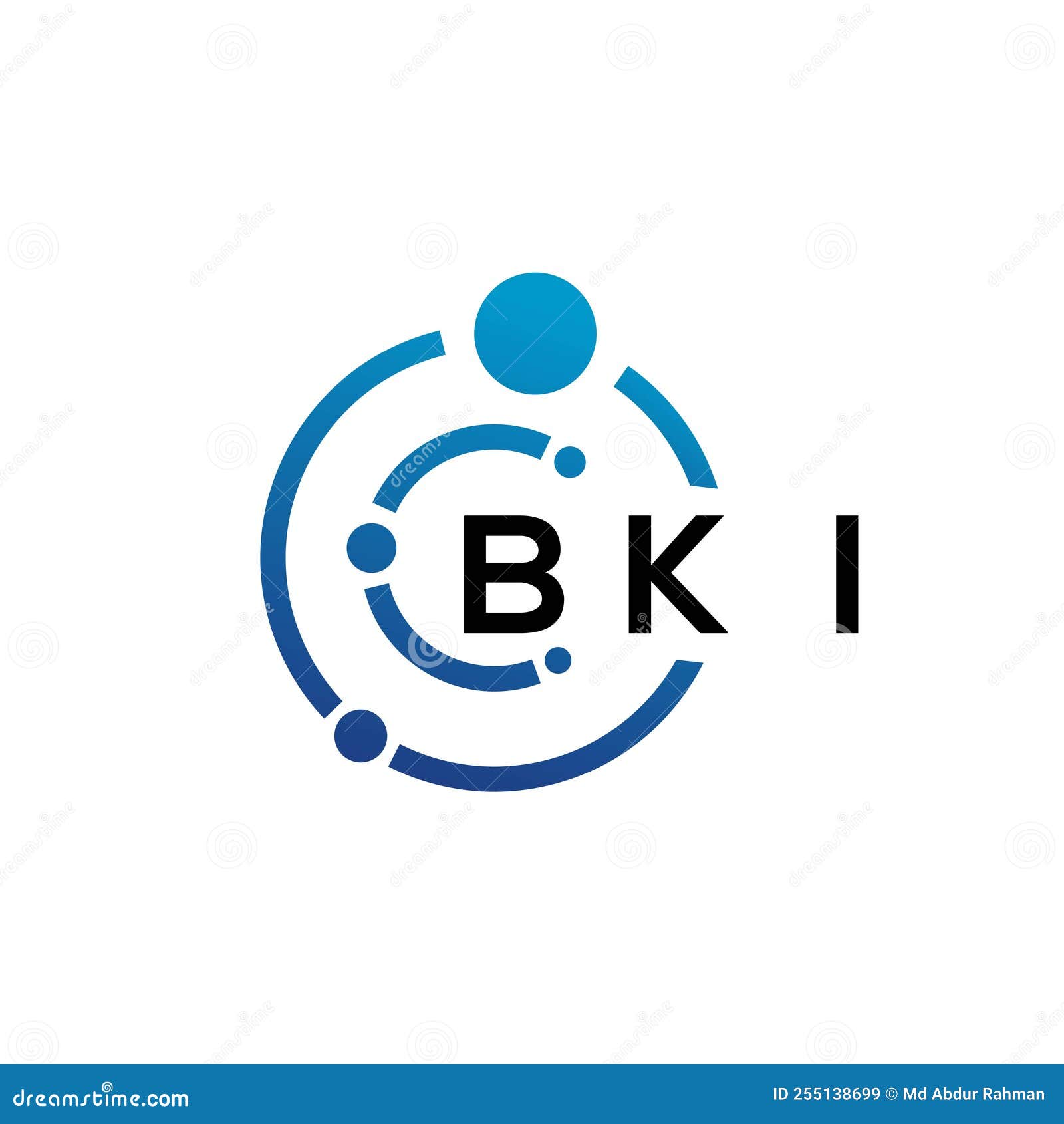 BKI Letter Logo Design on White Background. BKI Creative Initials ...