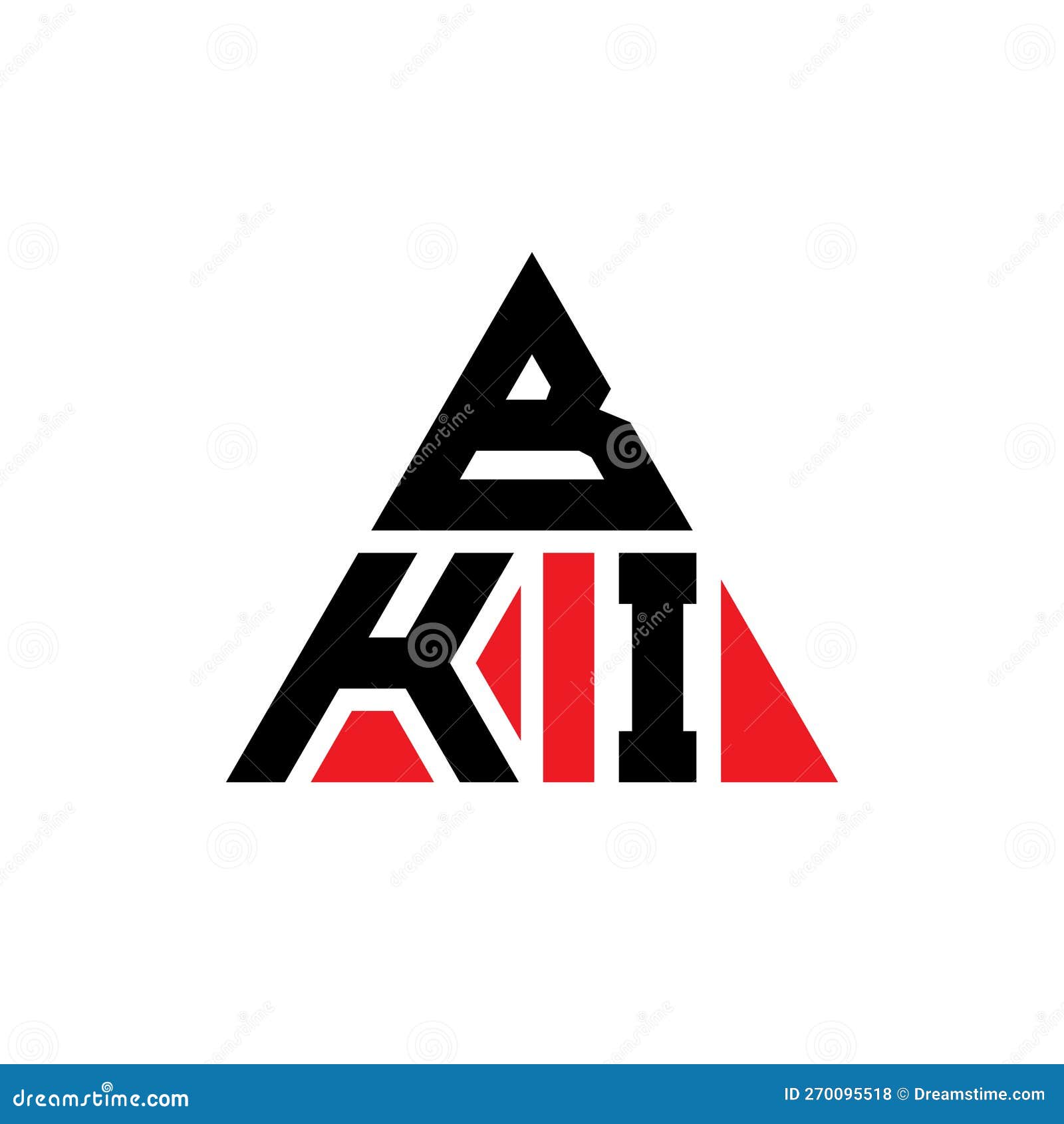 BKI Triangle Letter Logo Design with Triangle Shape. BKI Triangle Logo ...