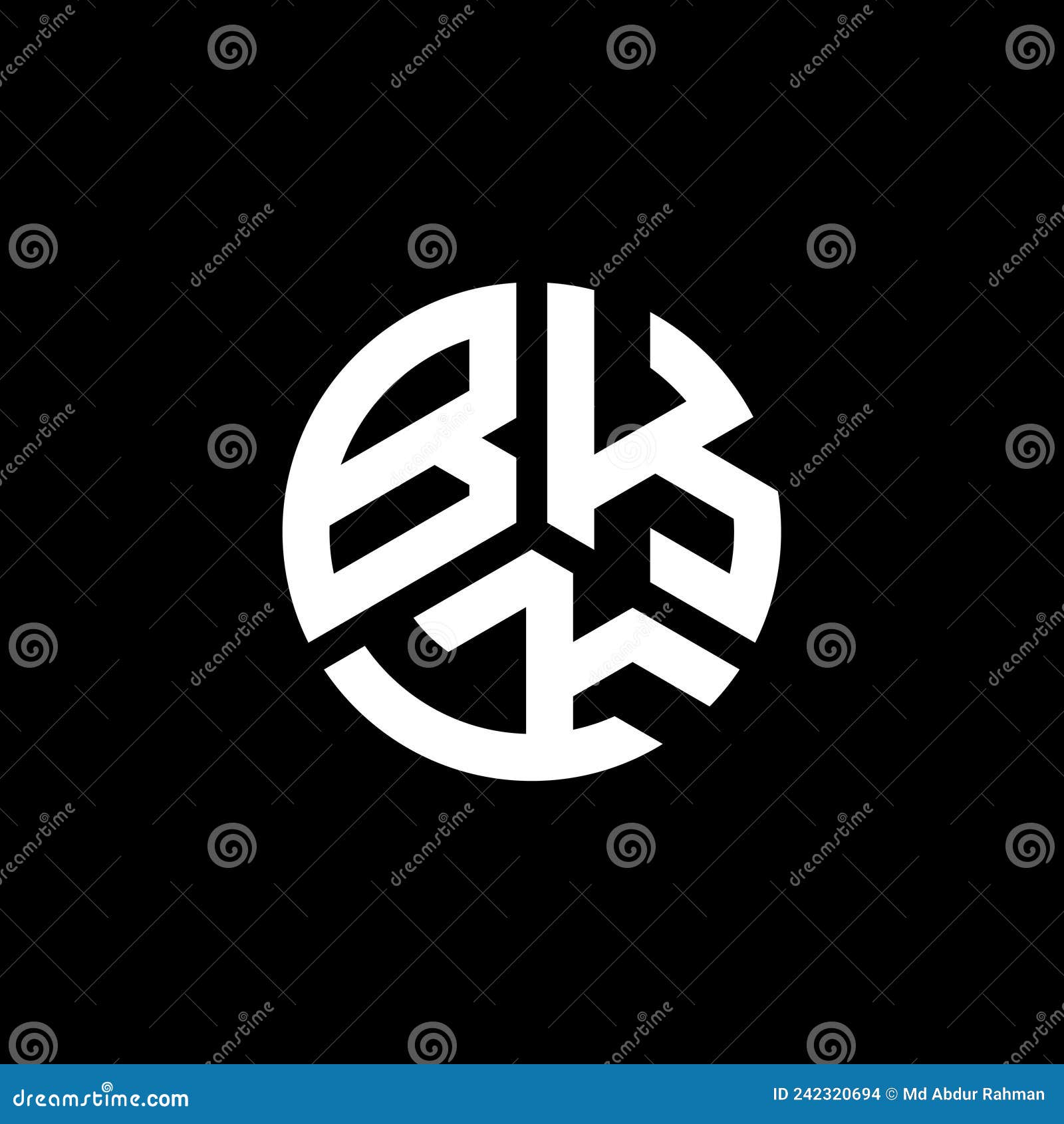 BKK Letter Logo Design on White Background. BKK Creative Initials ...