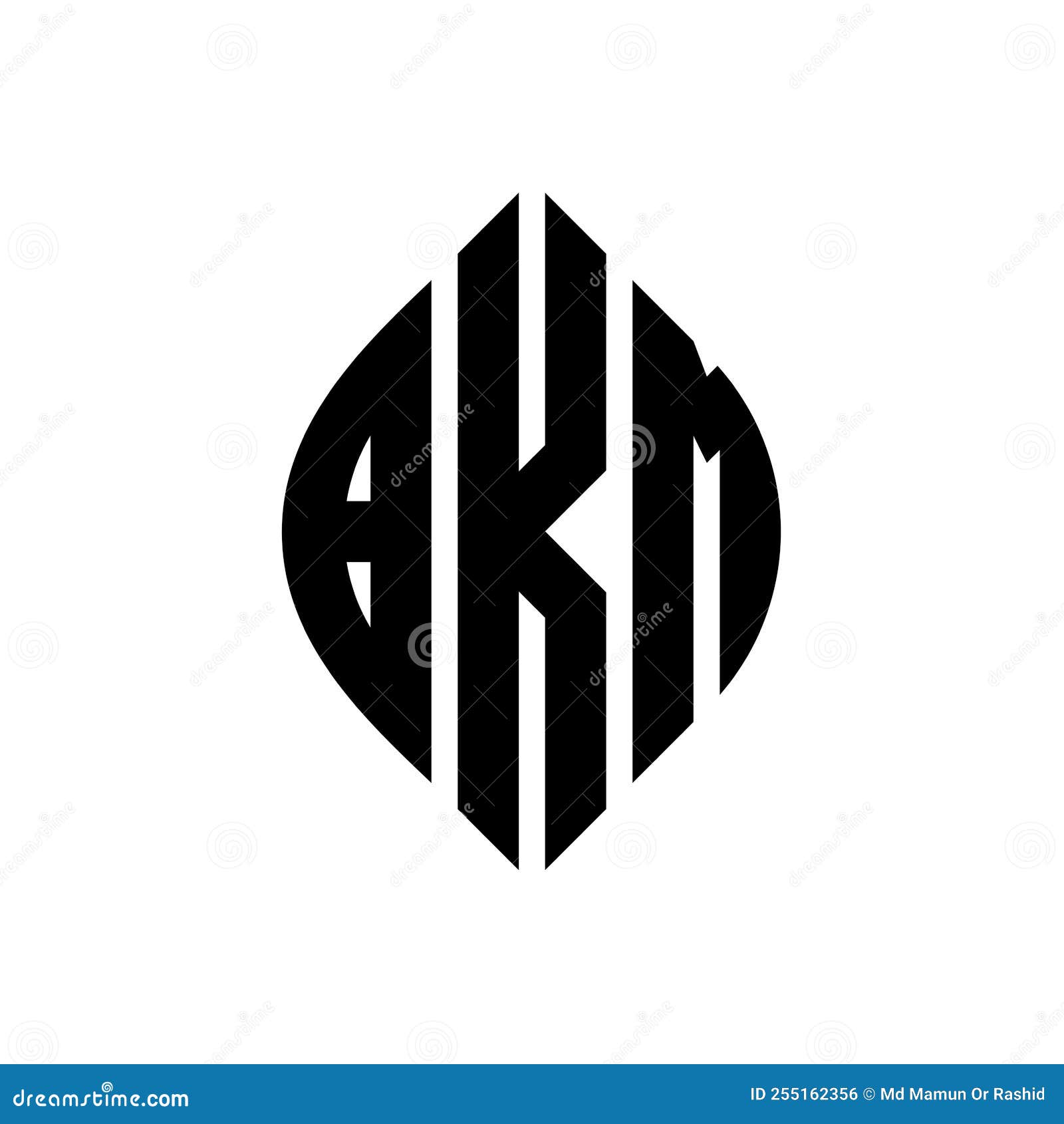 BKM Circle Letter Logo Design with Circle and Ellipse Shape. BKM ...