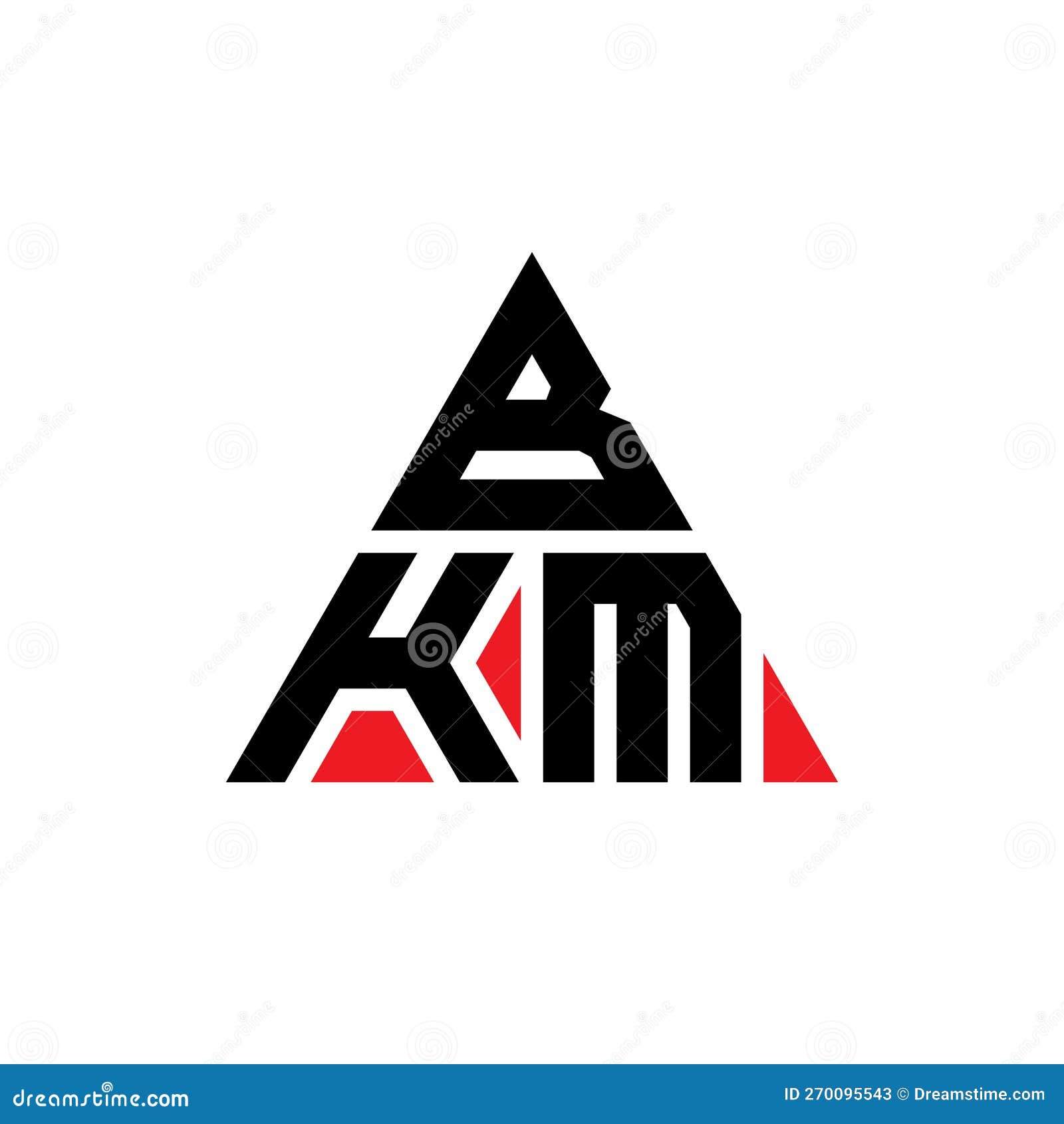 BKM Triangle Letter Logo Design with Triangle Shape. BKM Triangle Logo ...