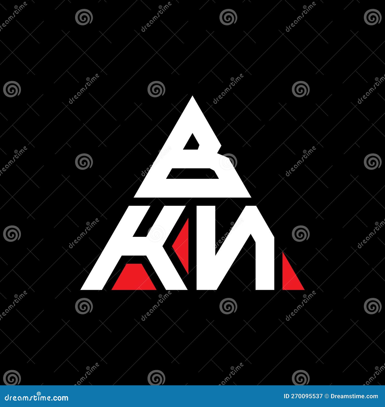 BKN Triangle Letter Logo Design with Triangle Shape. BKN Triangle Logo ...