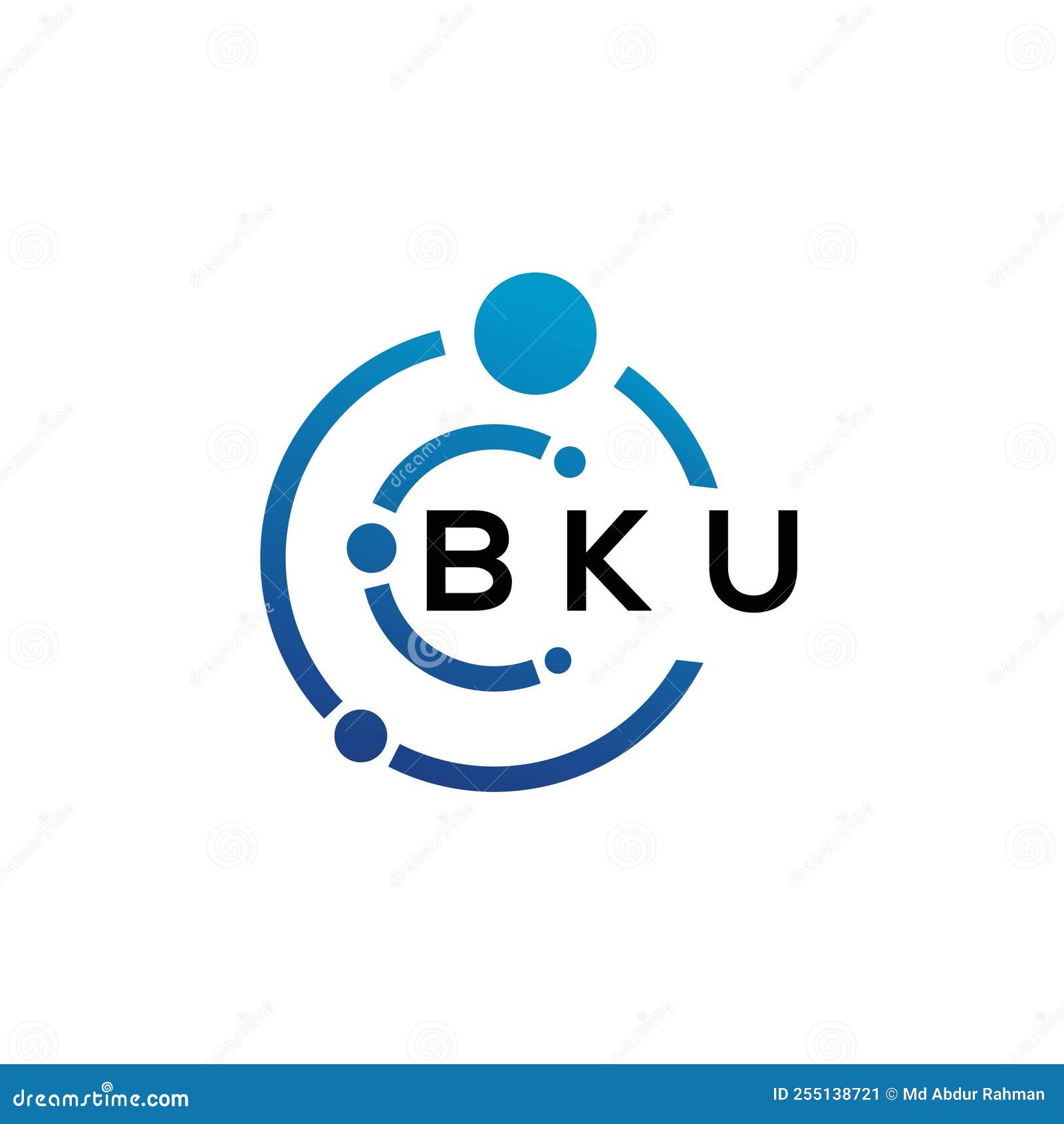 BKU Letter Logo Design on White Background. BKU Creative Initials ...