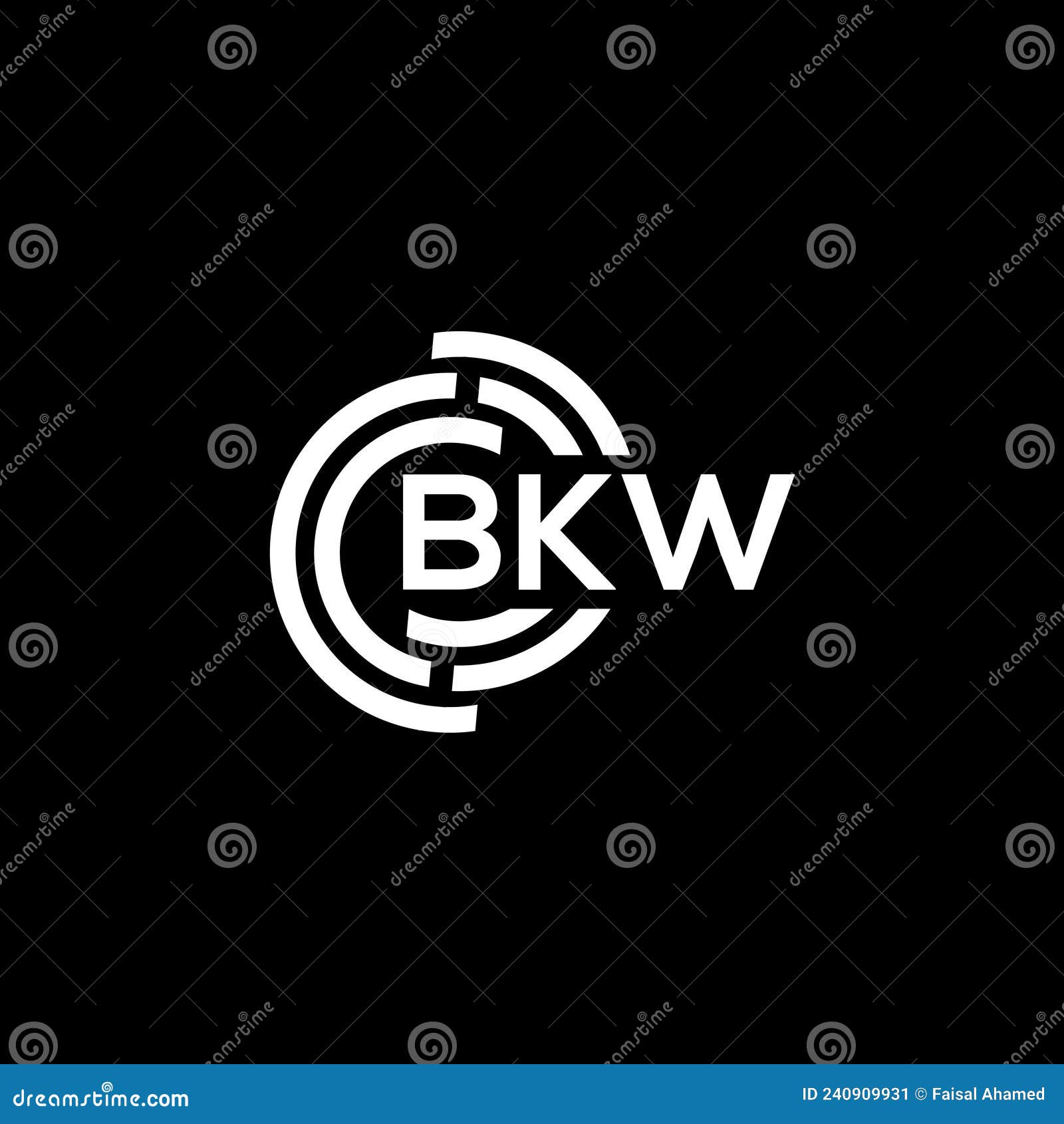 BKW Letter Logo Design on Black Background. BKW Creative Initials ...