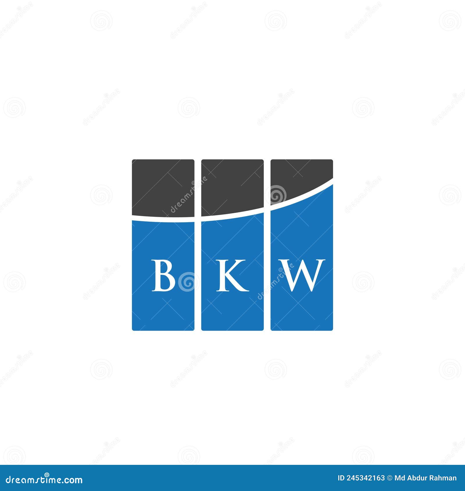 BKW Letter Logo Design on BLACK Background. BKW Creative Initials ...