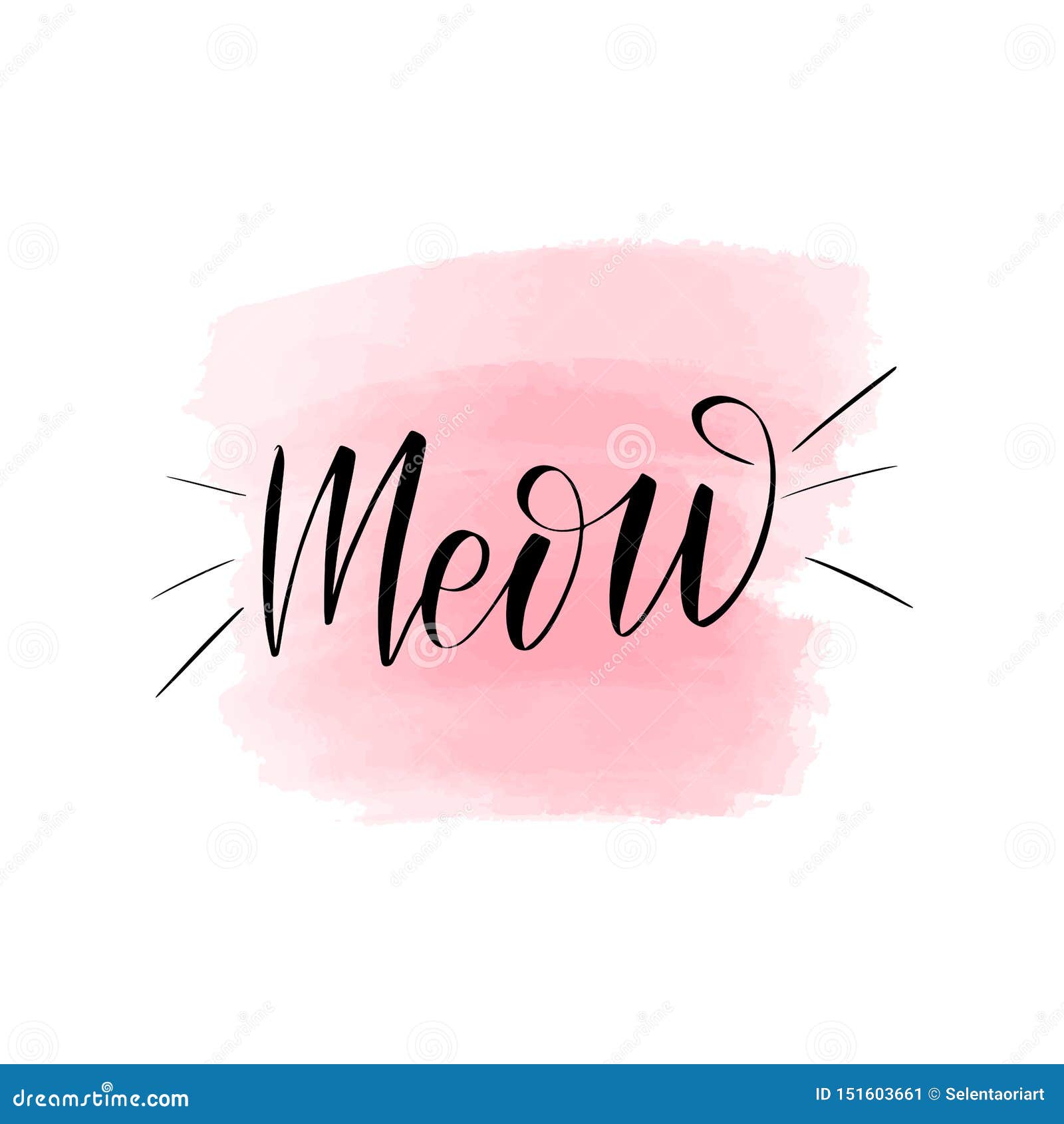 Brush lettering meow stock vector. Illustration of kitty - 151603661