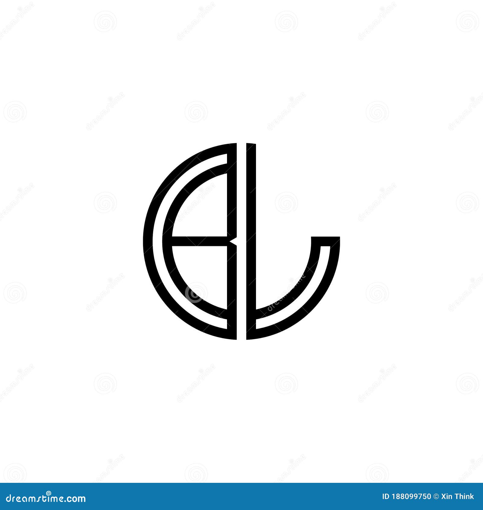 BL Letter Logo Icon Design Template Elements Stock Vector ...