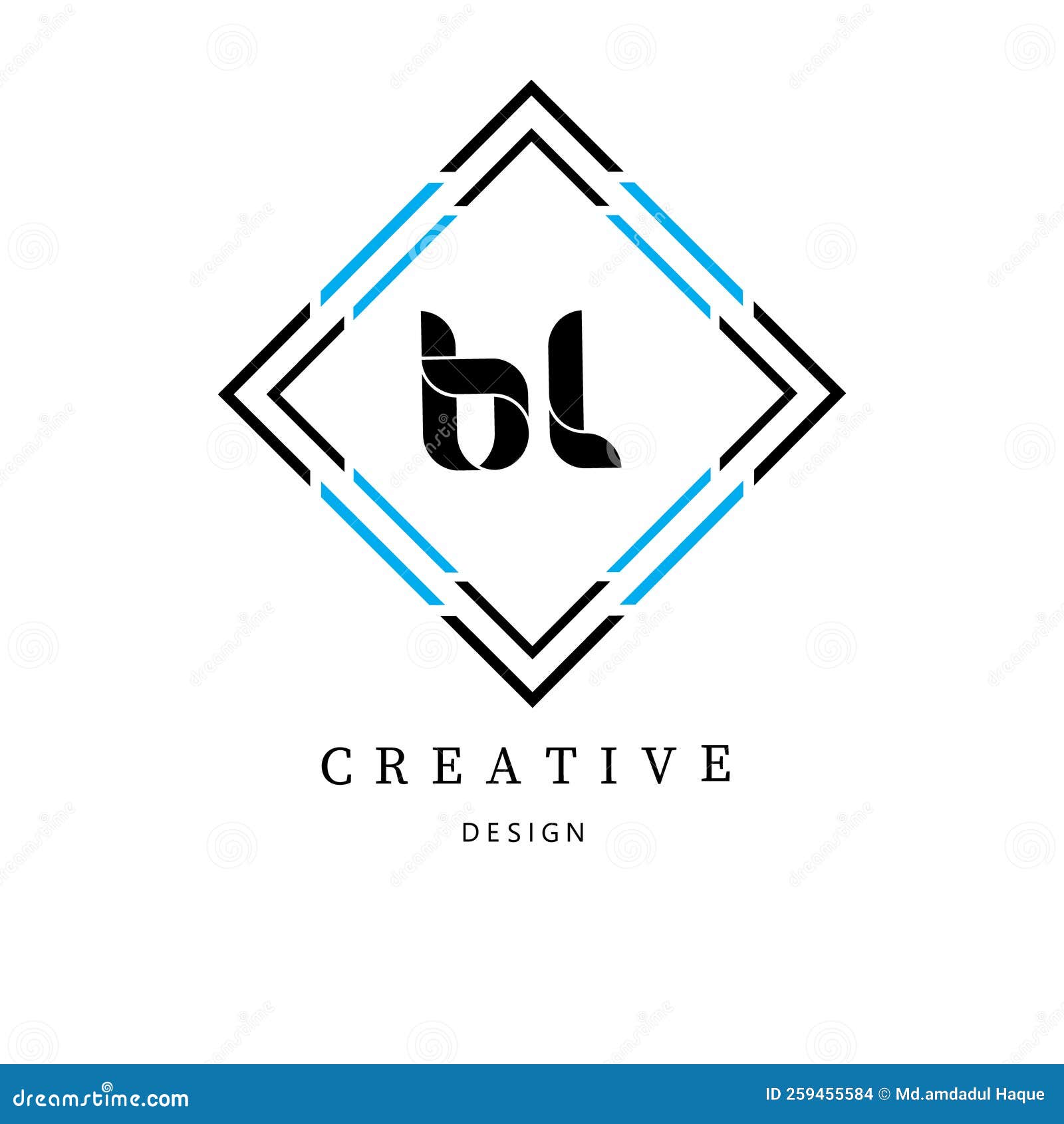 BL Letter .BL Letter with Rectangle Shape Design on White Back Ground ...