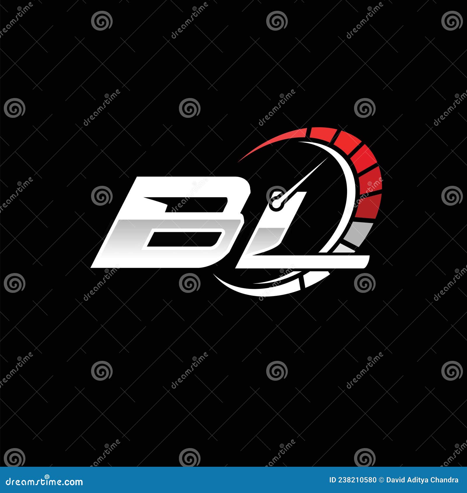 BL Logo Letter Speed Meter Racing Style Stock Vector - Illustration of ...
