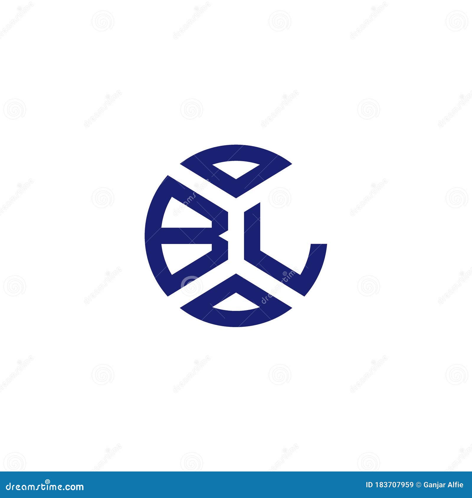 BL Monogram Logo with Abstract Shapes in Modern Style Stock Vector ...