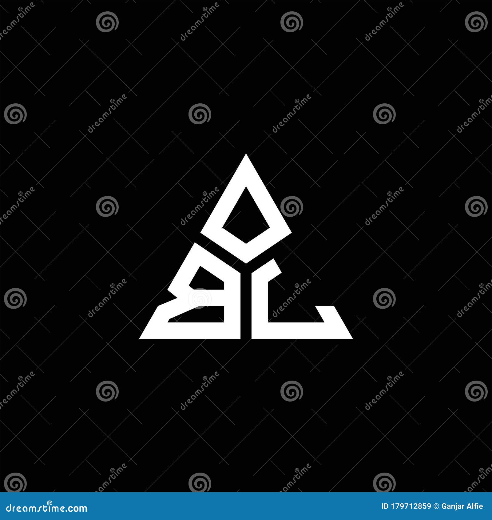 BL Monogram Logo with 3 Pieces Shape Isolated on Triangle Stock Vector ...