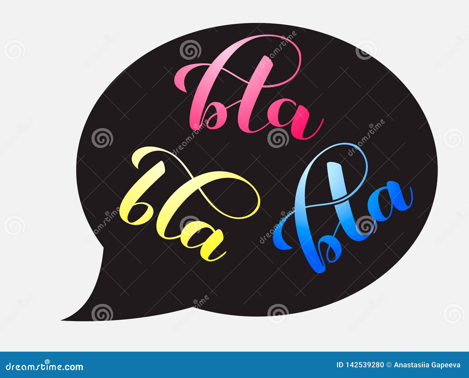 Bla-bla-bla Lettering. Vector Illustration for Clothes Stock Vector ...