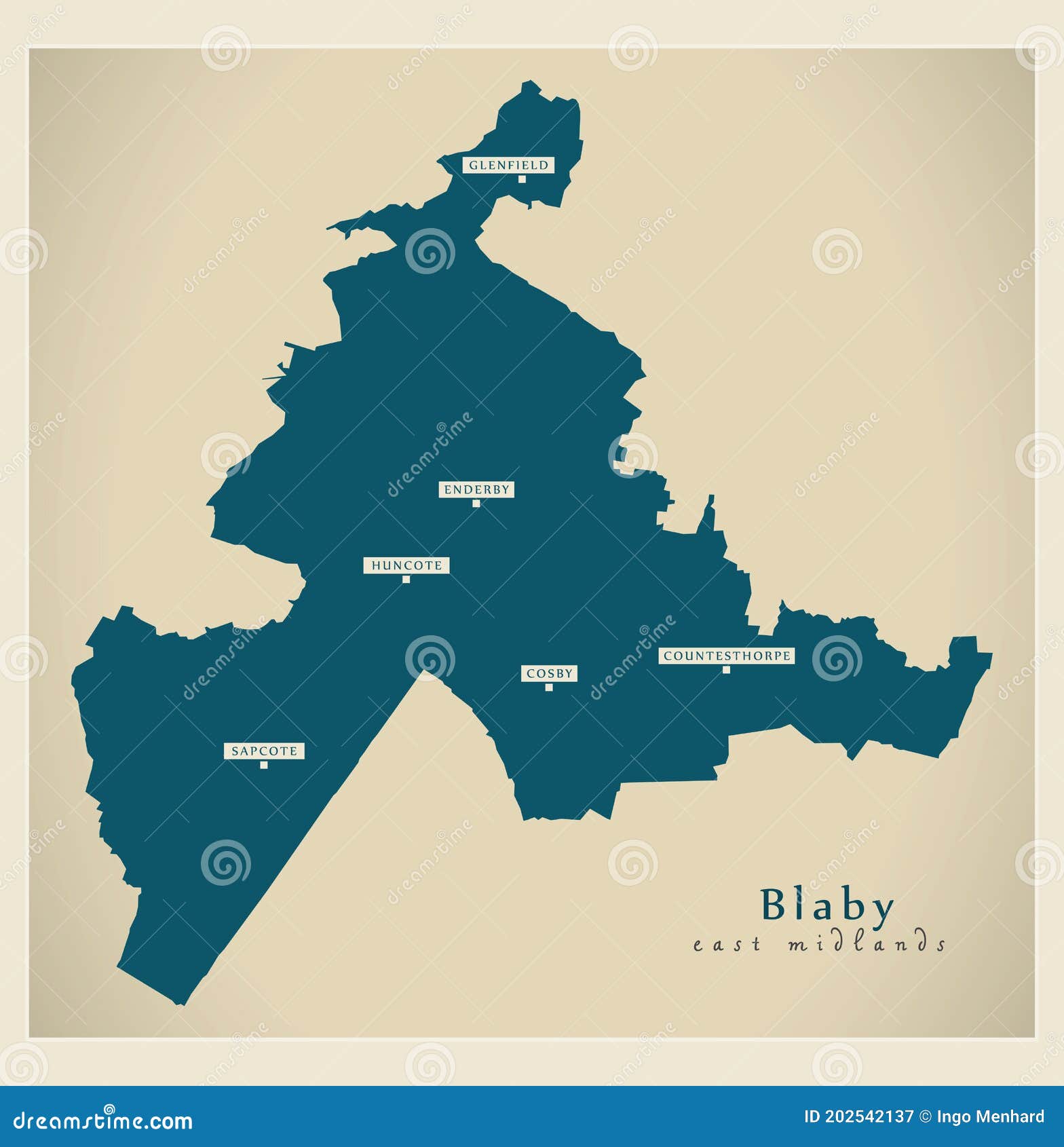 Blaby District Map - England UK Stock Vector - Illustration of ...