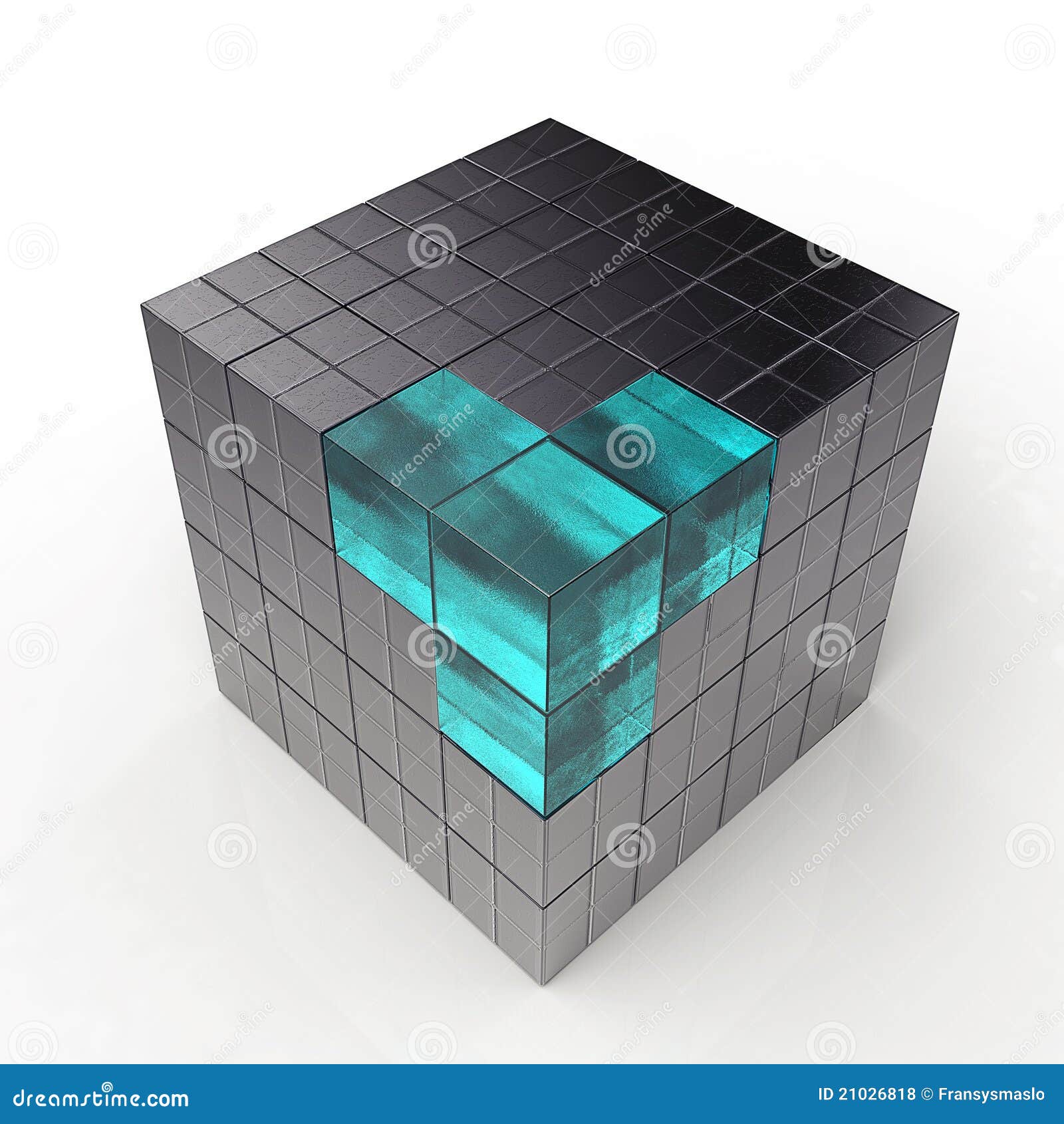 Black 3d futuristic cube stock illustration. Illustration of contrasts ...