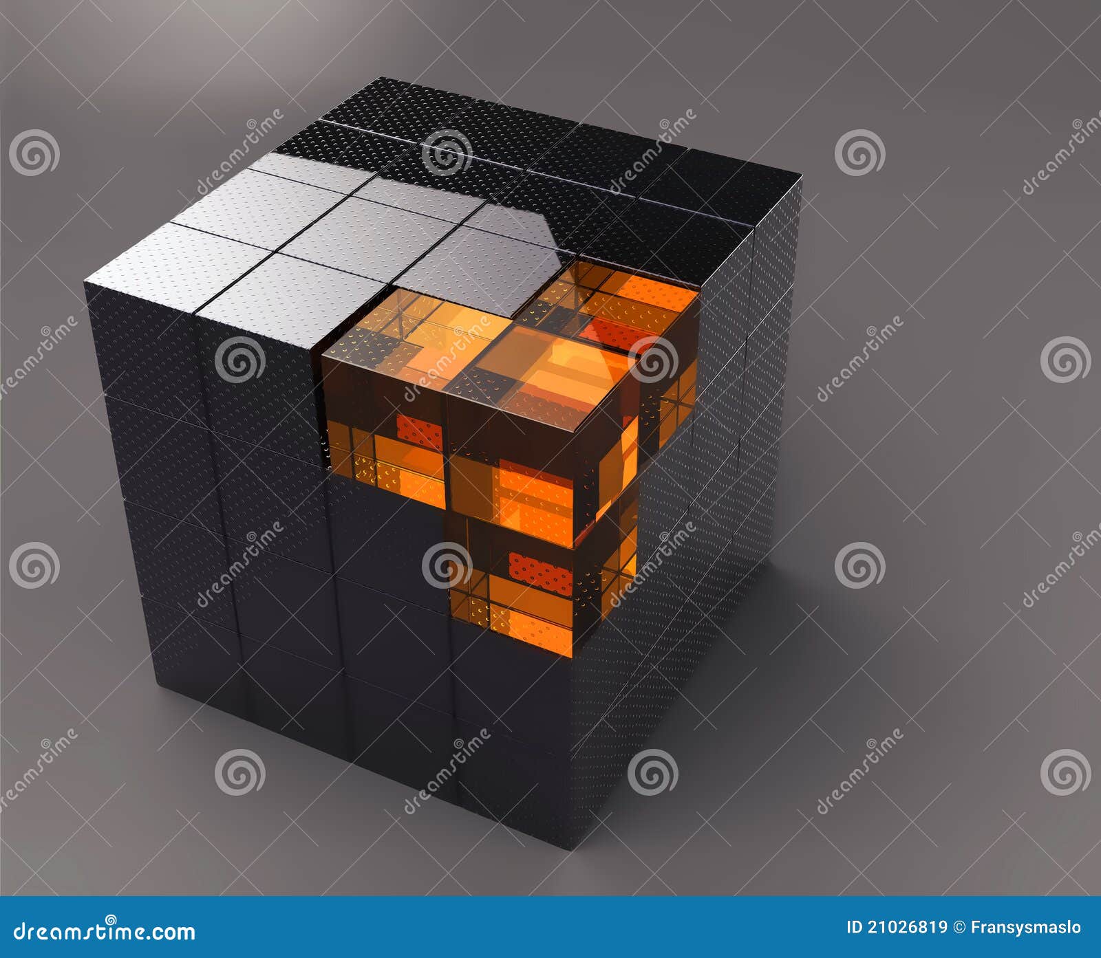 Black 3d Futuristic Cube Stock Illustration Illustration Of