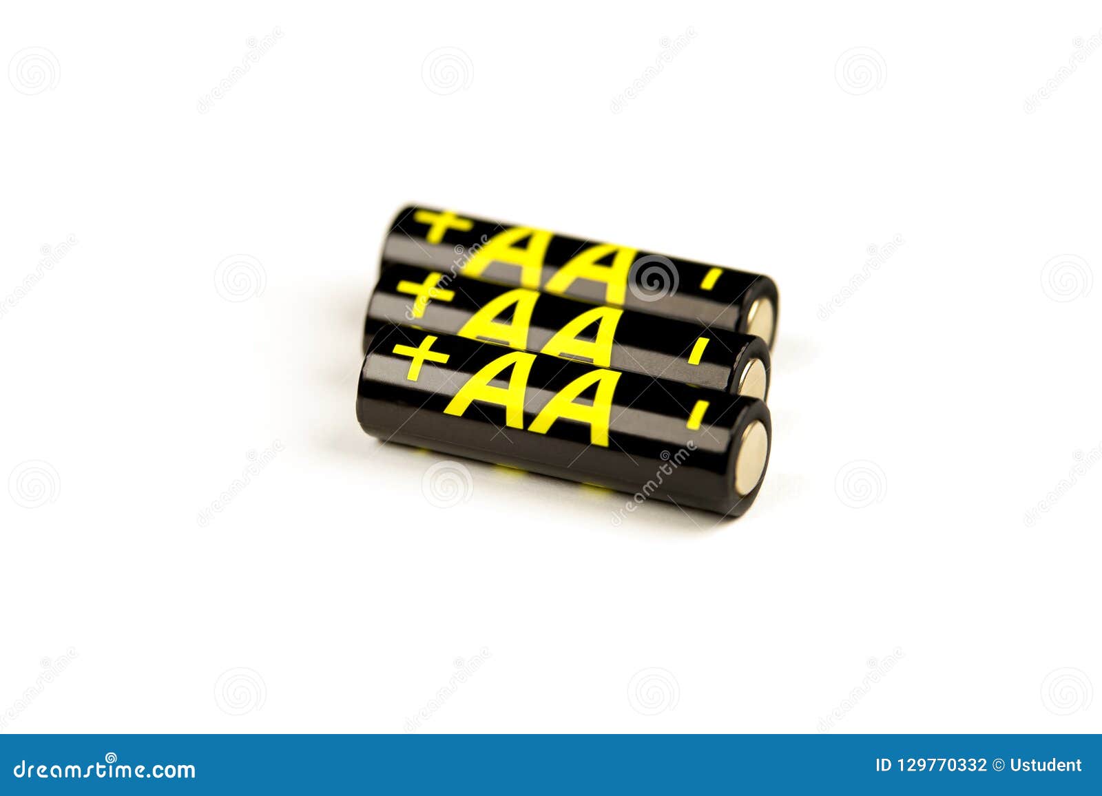 Black AA batteries stock photo. Image of battery, sign - 129770332