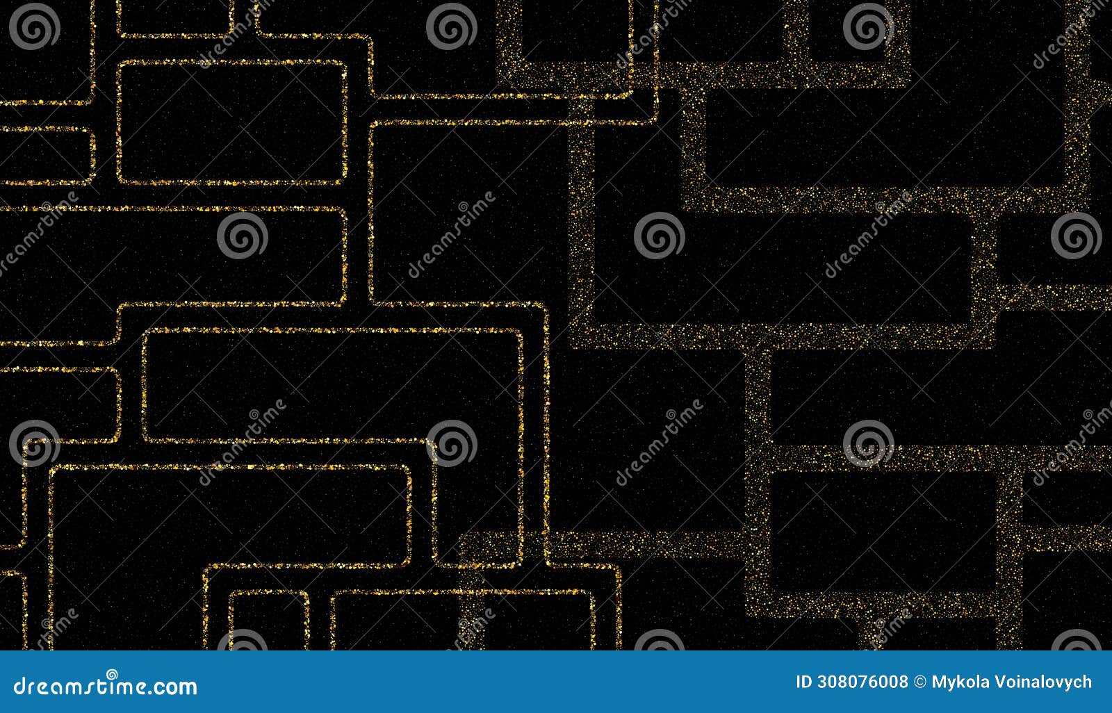 Black Abstract Background with Gold Dust in the Form of Geometric ...