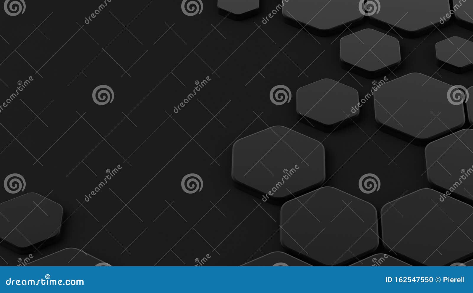 Black, Abstract Background with Hexagons. 3d Illustration, 3d Rendering ...