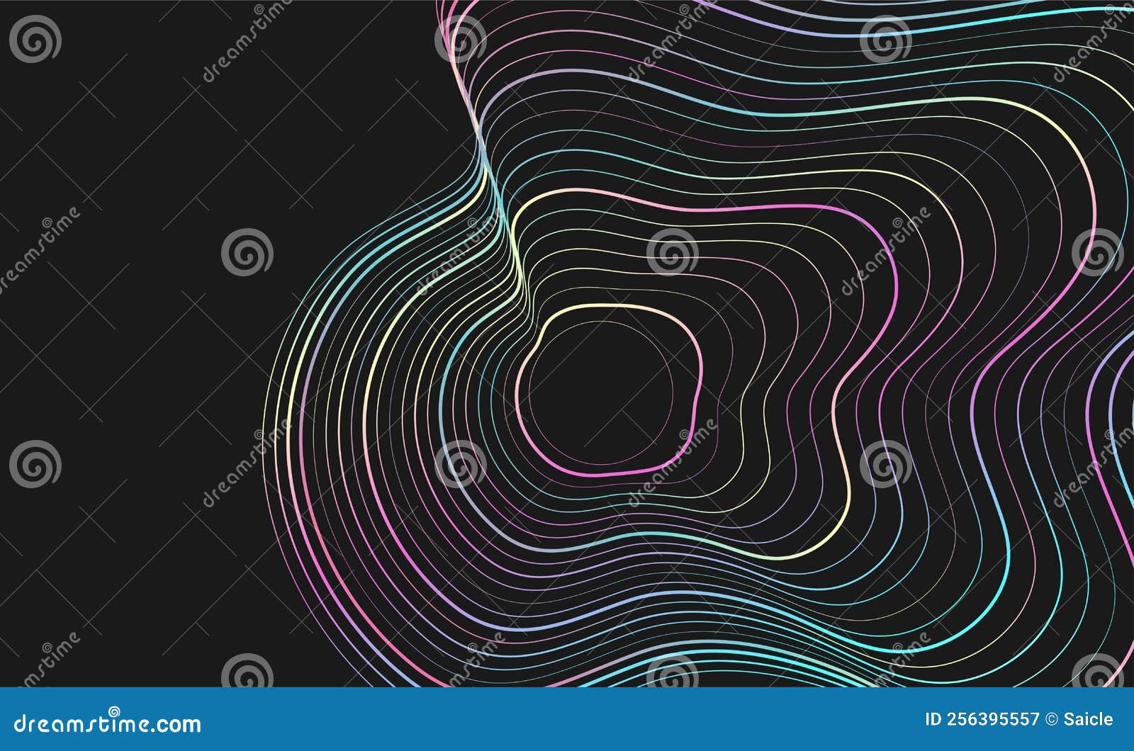 Black Abstract Background with Holographic Refracted Wavy Pattern Stock ...