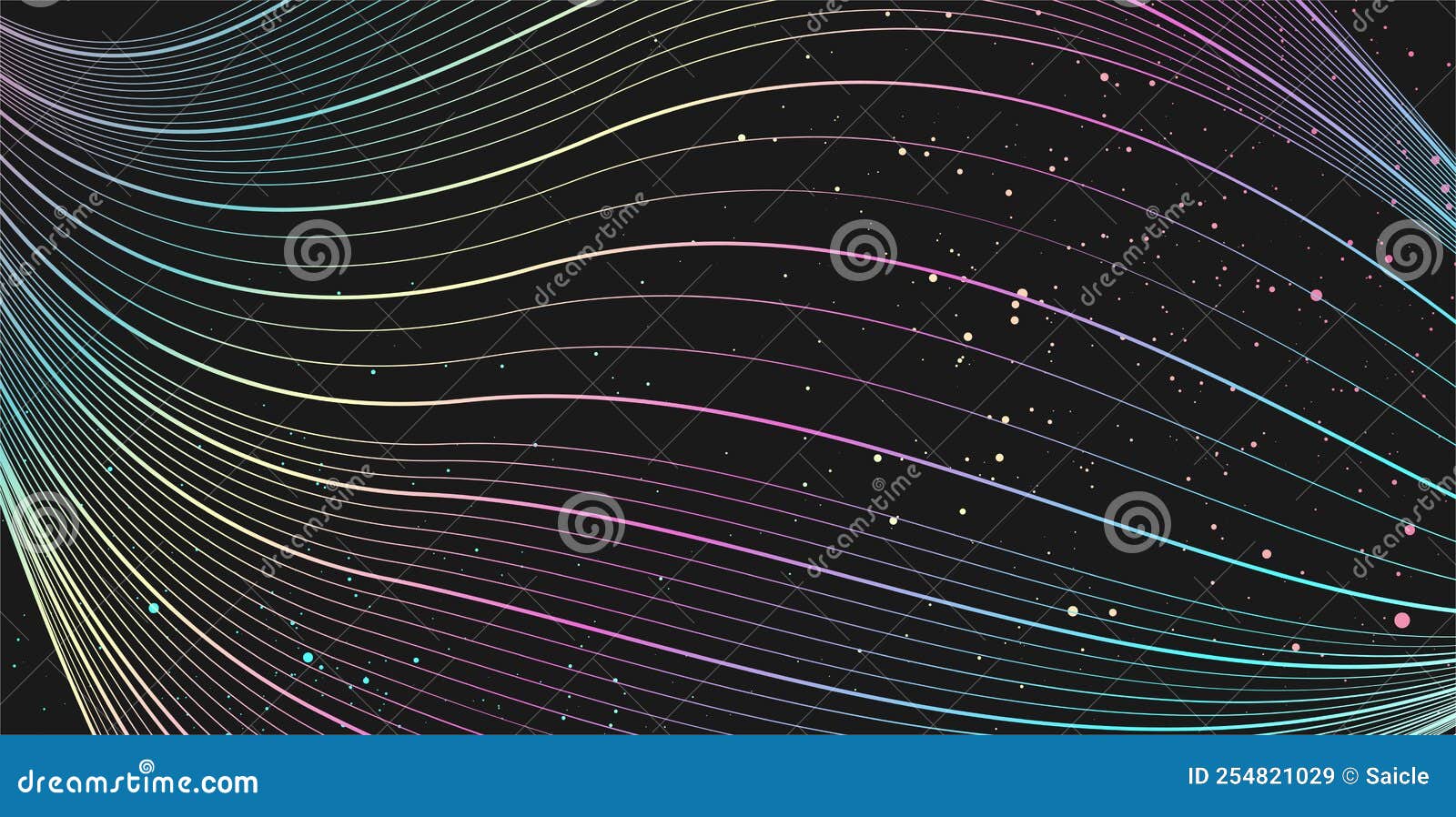 Black Abstract Background with Holographic Wavy Pattern Stock Vector ...