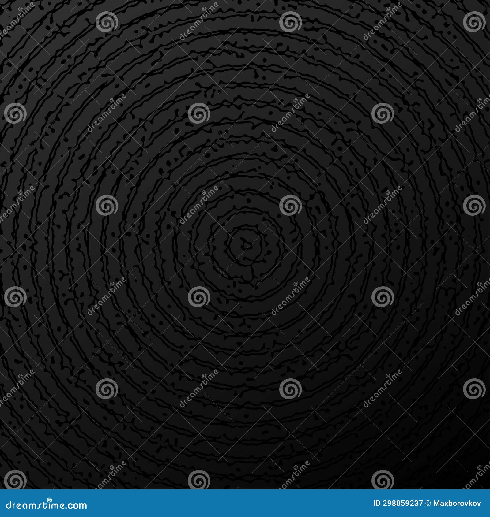 Black Abstract Background with Rough Concentric Circles. Minimal ...