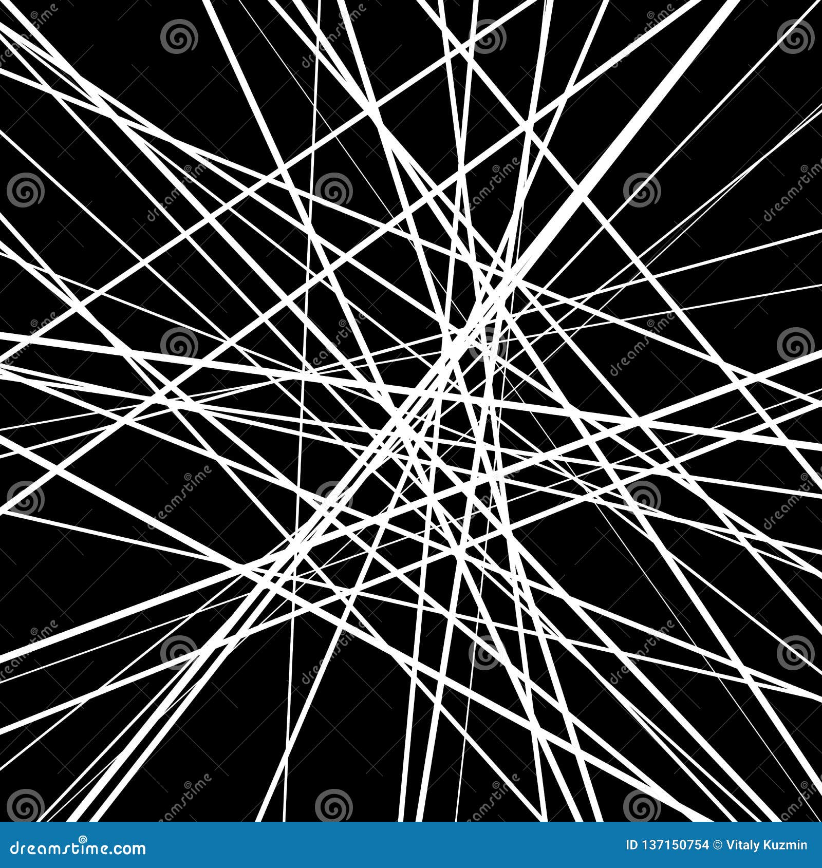 Black Abstract Background with Random White Lines Stock Vector ...