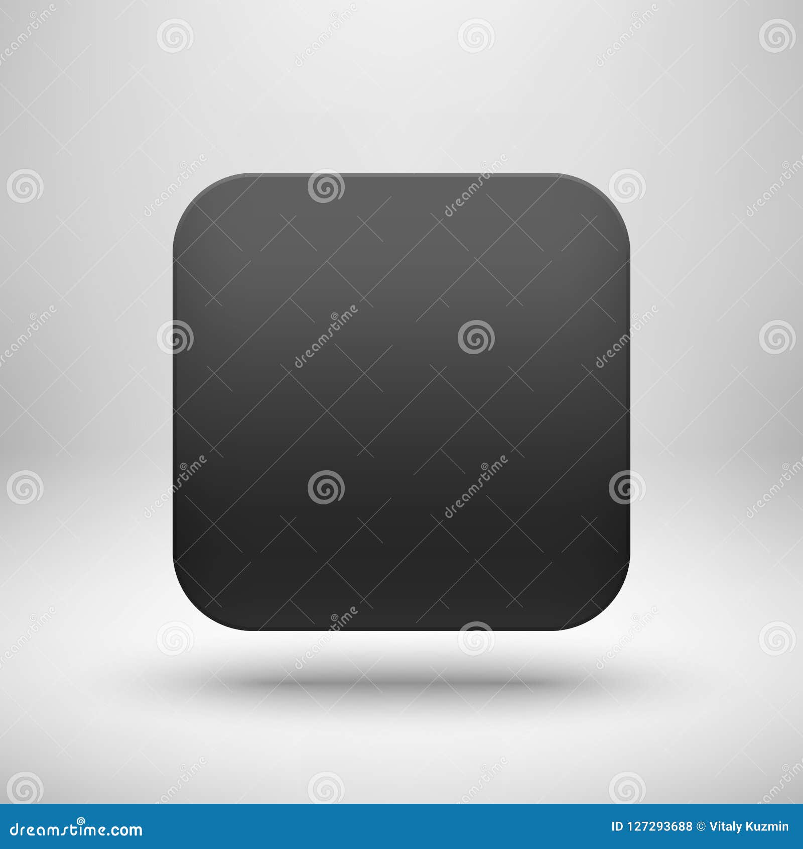 Black Abstract Blank App Icon Button Template Stock Vector ...