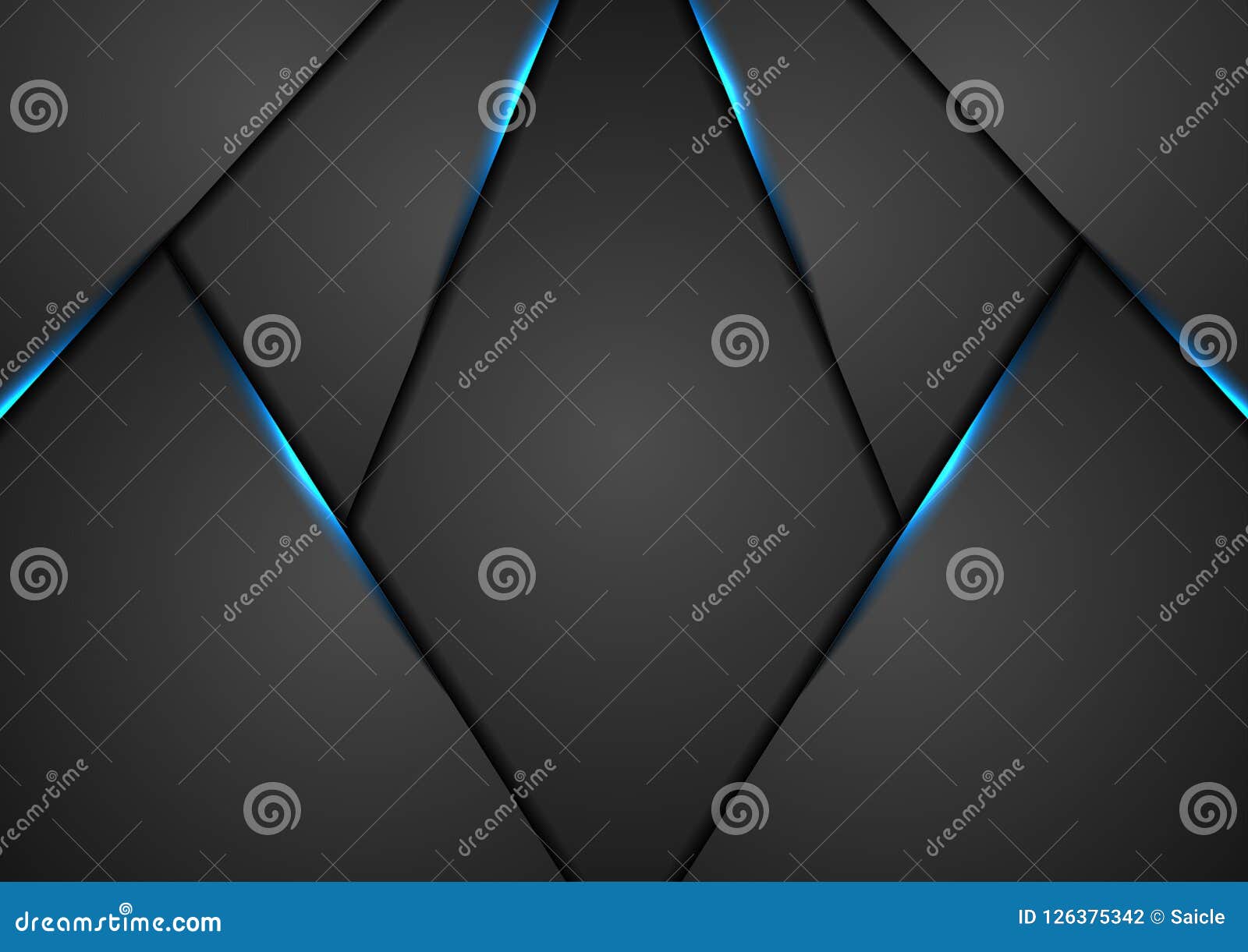 Black Abstract Tech Background with Blue Light Stock Vector ...