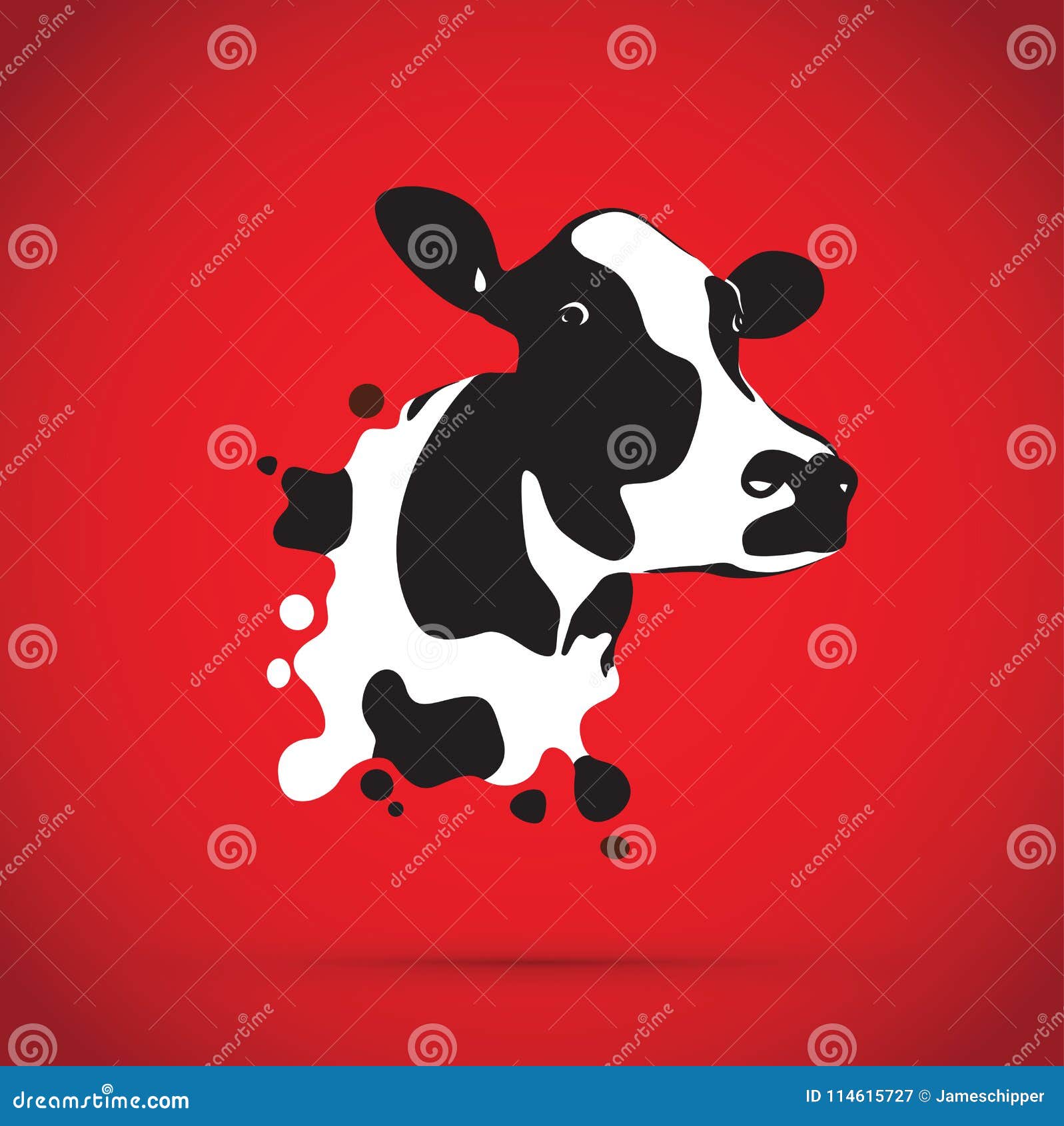 Abstract black cow head stock vector. Illustration of animal - 114615727