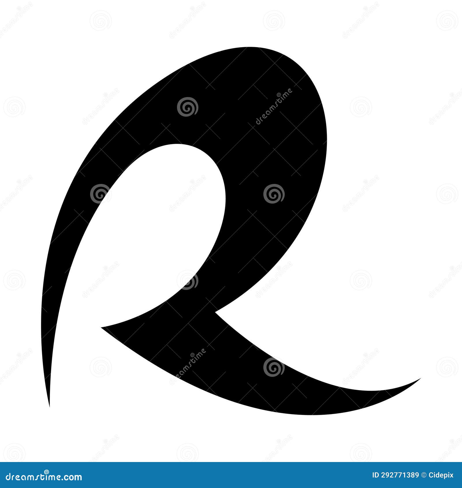 Black Abstract Curved Spiky Letter R Icon Stock Vector - Illustration ...