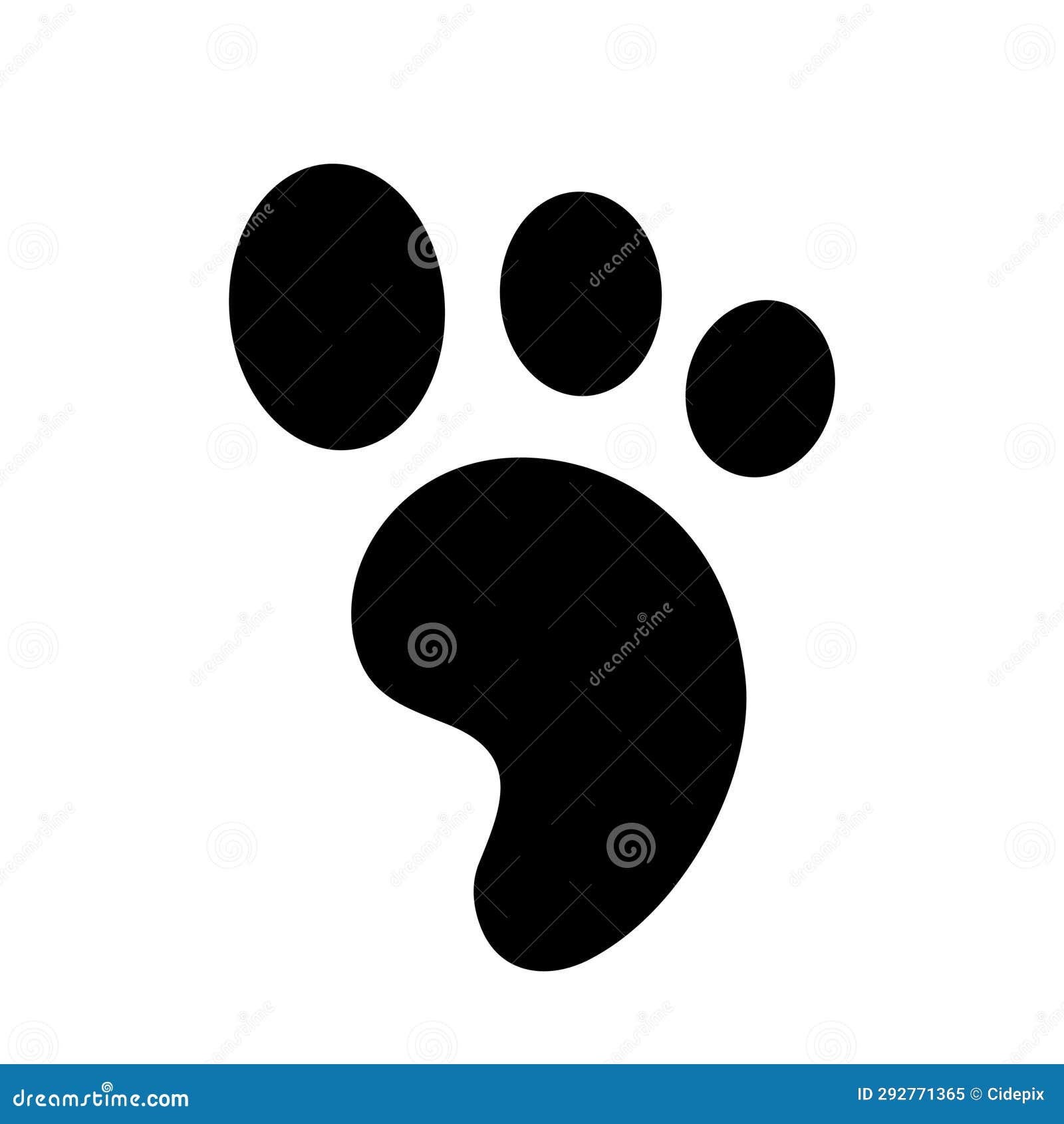 Black Abstract Footprint Icon with 3 Toes Stock Vector - Illustration ...