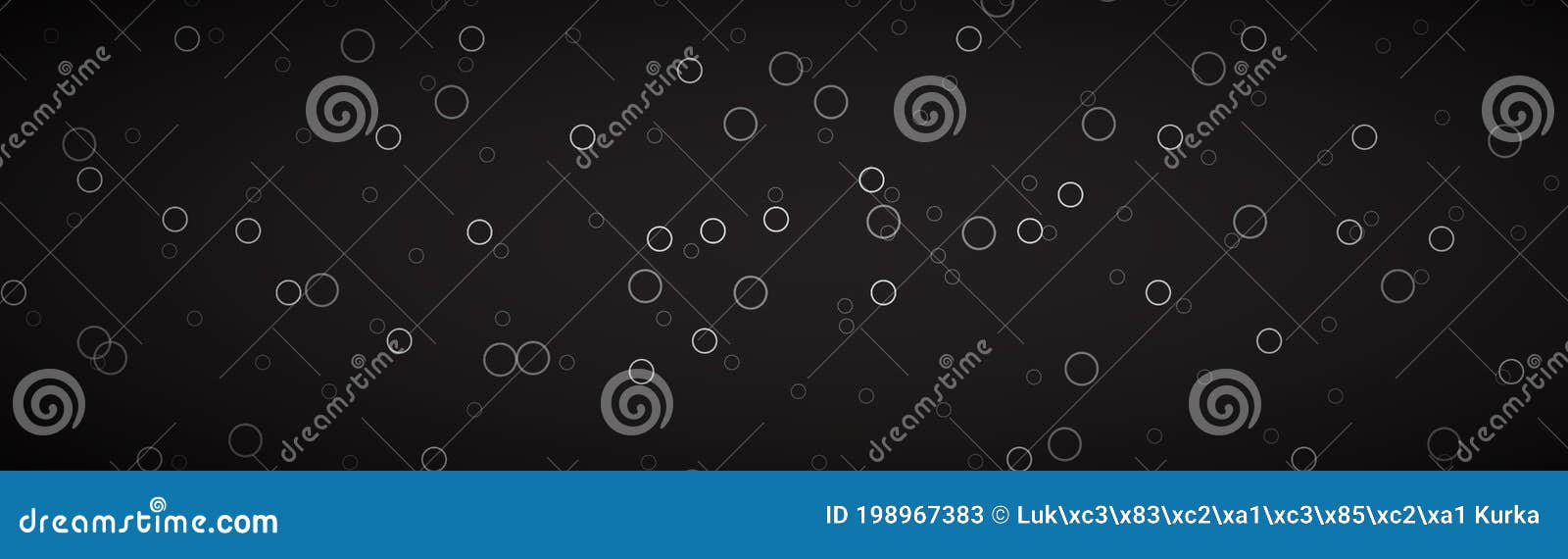 Black Abstract Header with Grey Rings. Simple Geometric Pattern Banner ...