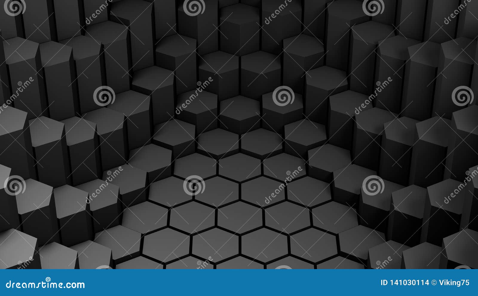 Black Abstract Hexagons Geometric Background, 3d Render Stock ...