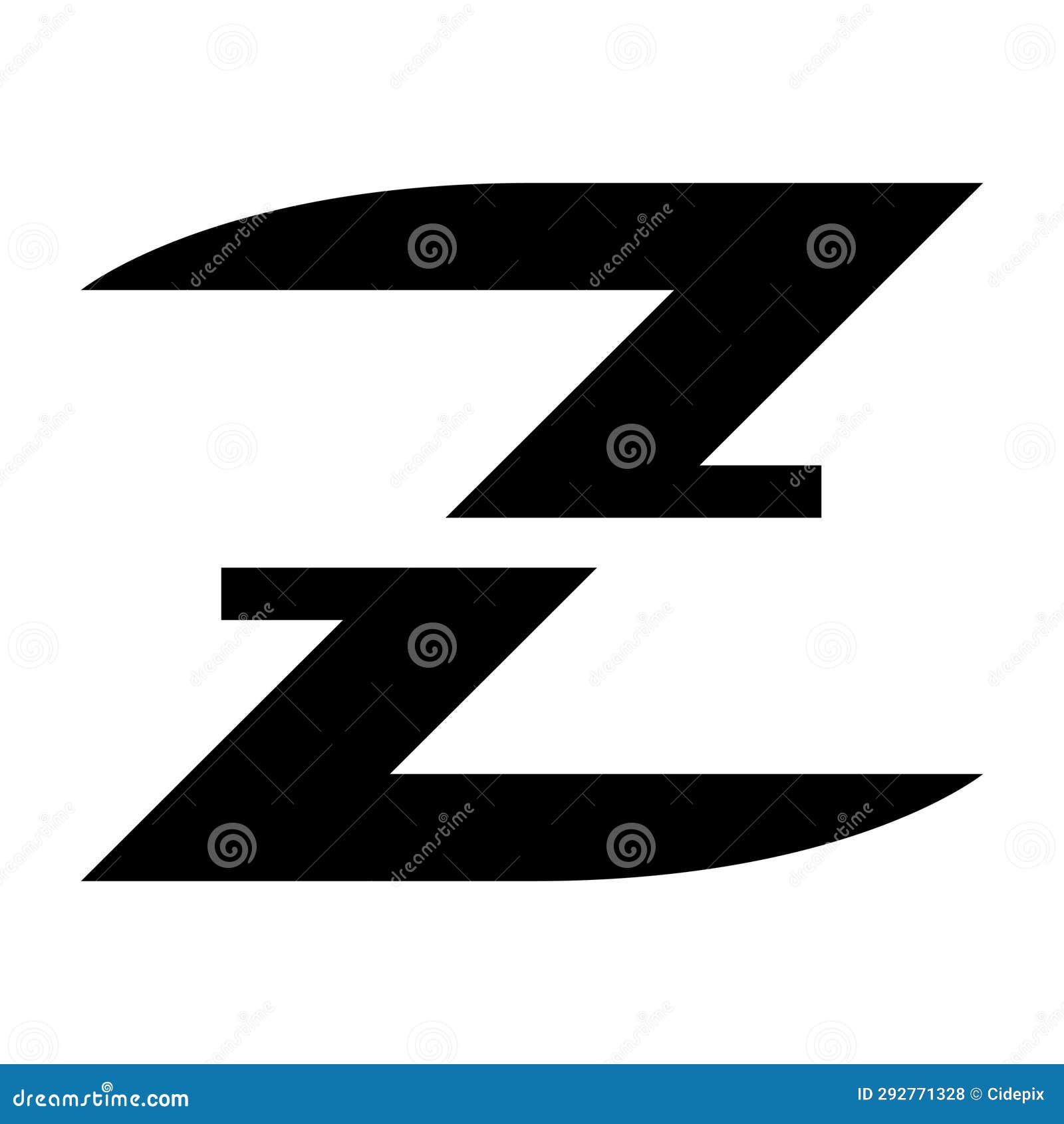 Black Abstract Horizontally Split Letter Z Icon Stock Vector ...