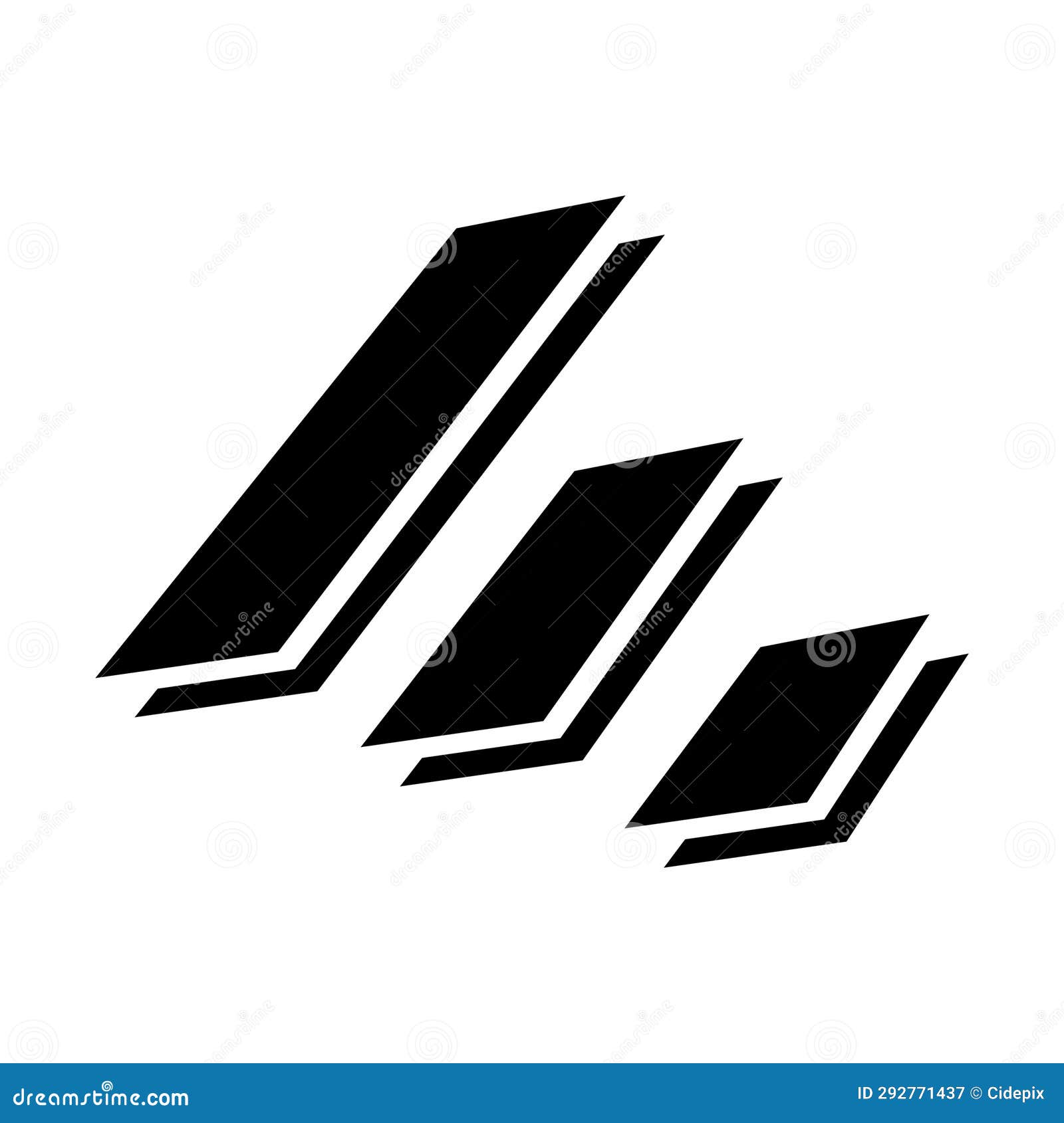 Black Abstract 2 Layered Inclined Rectangles Icon Stock Vector ...