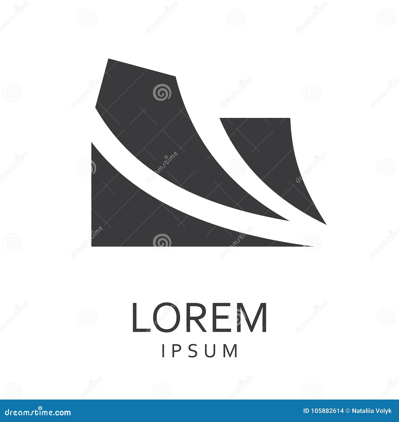 Black abstract logo stock vector. Illustration of sign - 105882614