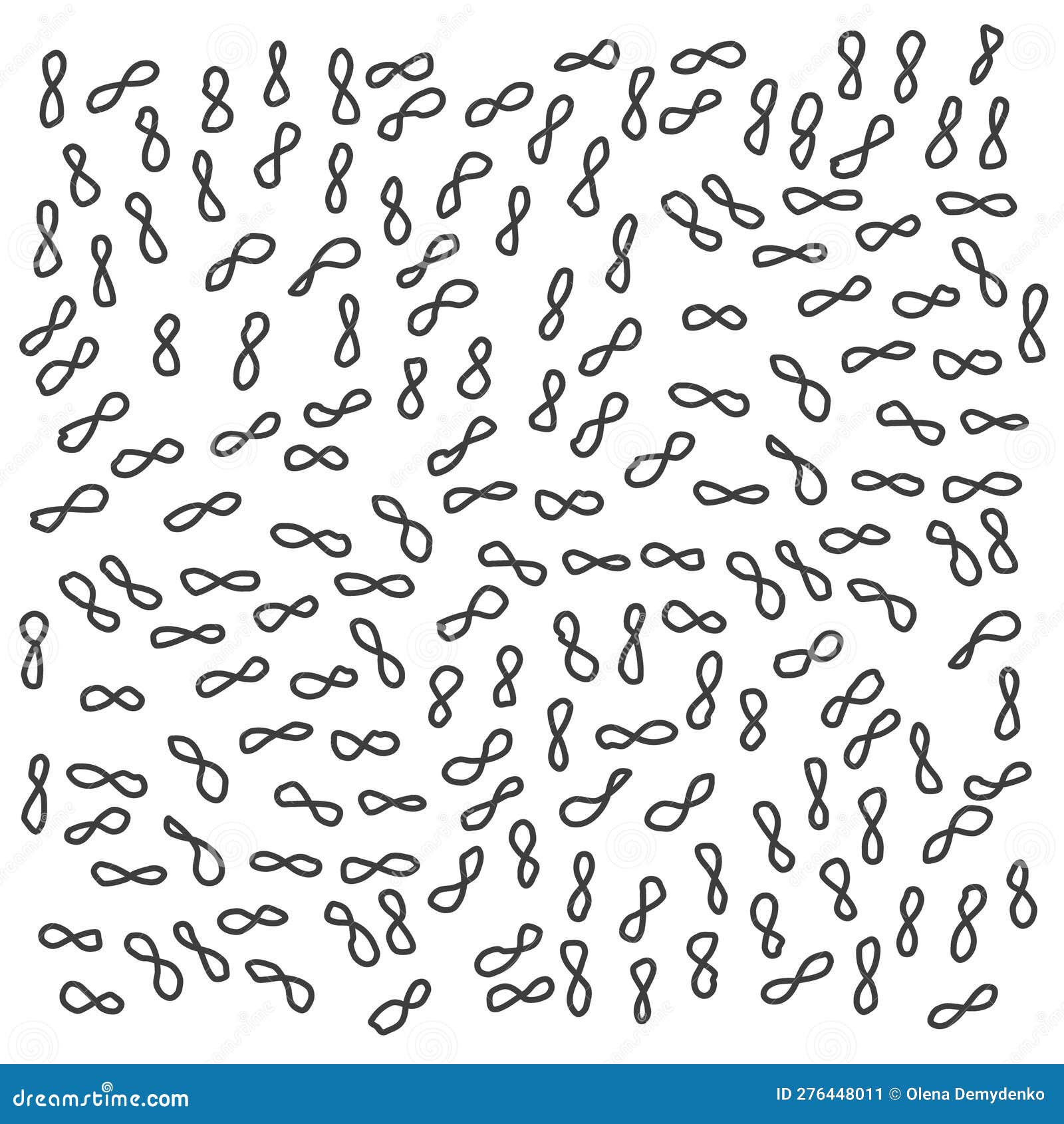 Black Abstract Loops, Infinity Sign in a Chaotic Pattern, Hand Drawn in ...