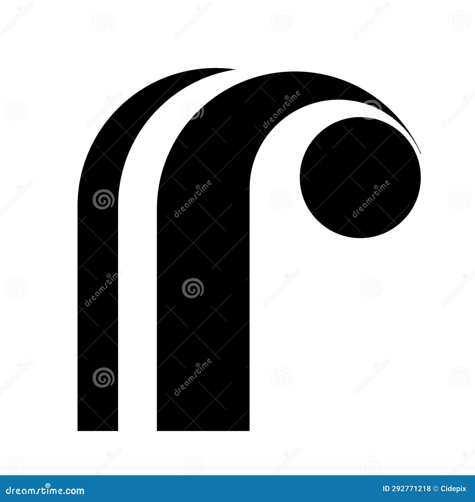 Black Abstract Lowercase Striped Letter R Icon Stock Vector ...