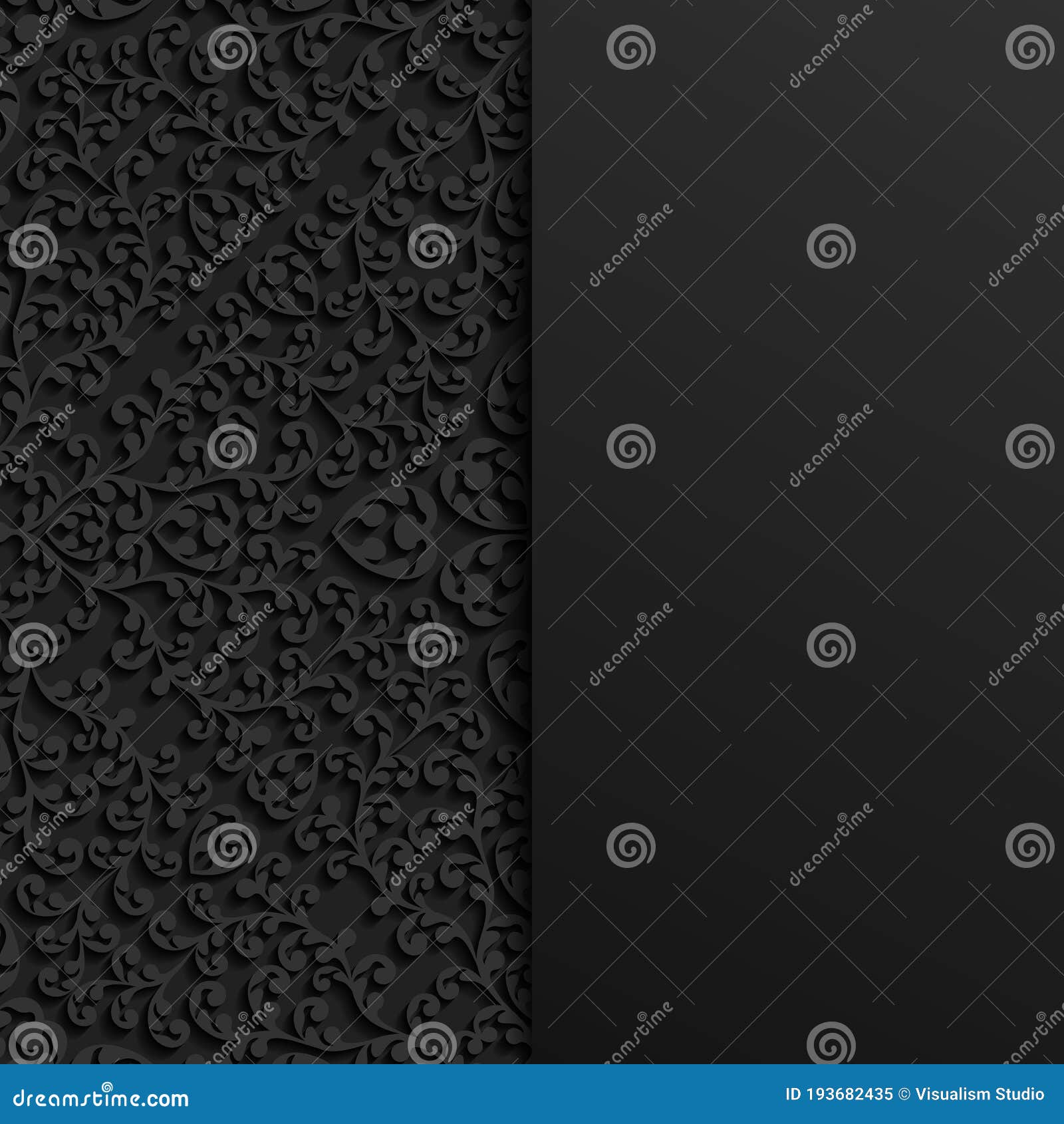 Black Abstract Mandala Ornamental Luxury Geometric and Left Hard Black ...