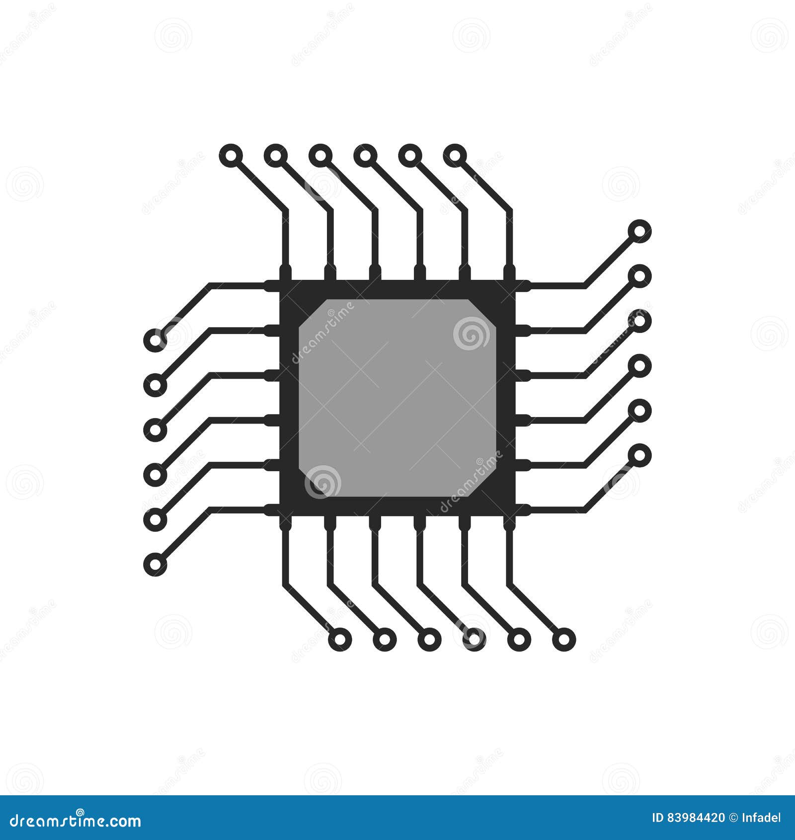 Black Abstract Microchip Circuit Icon Stock Vector - Illustration of ...