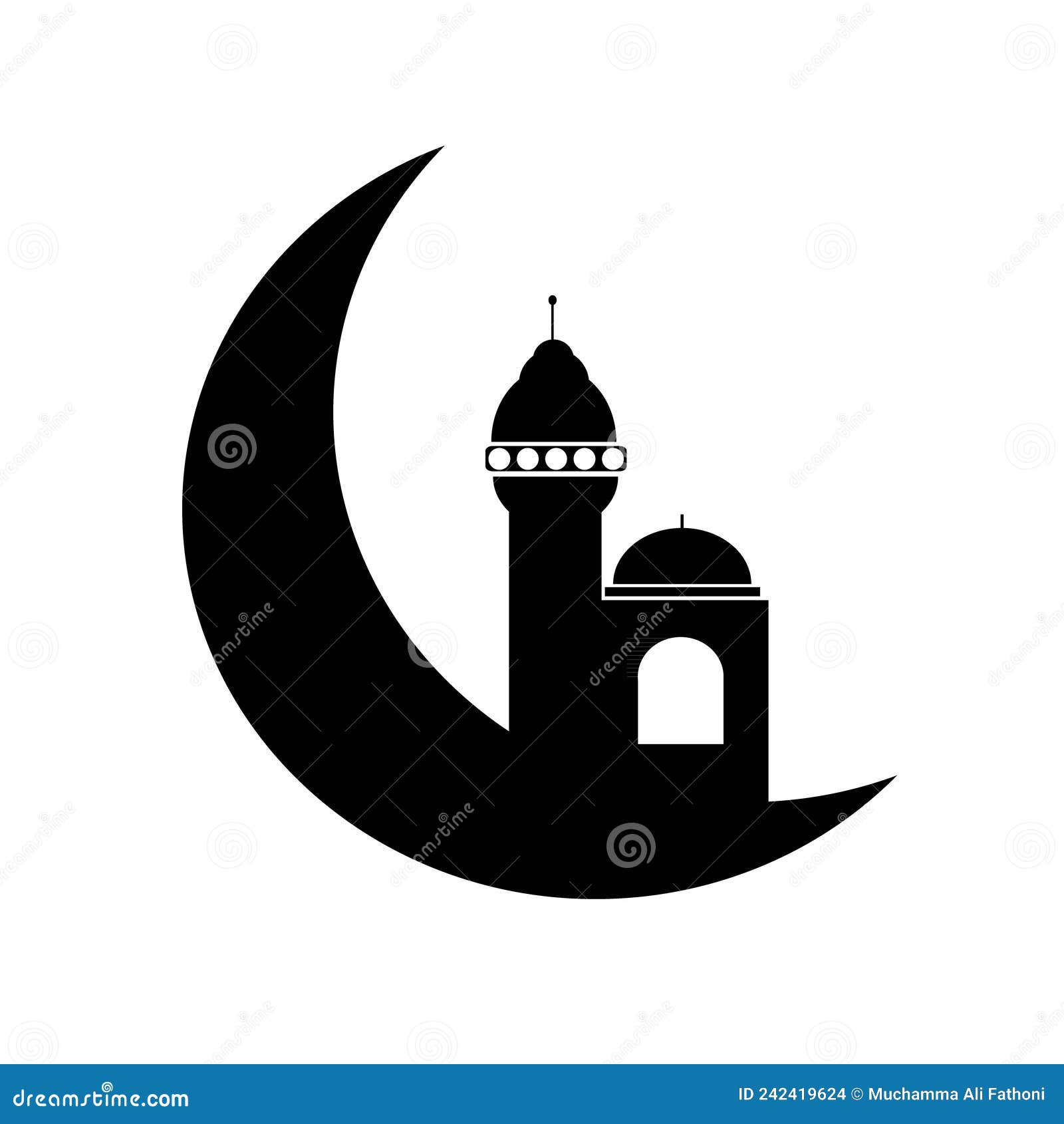 Black Abstract Moon Mosque Vector Design . Stock Vector - Illustration ...