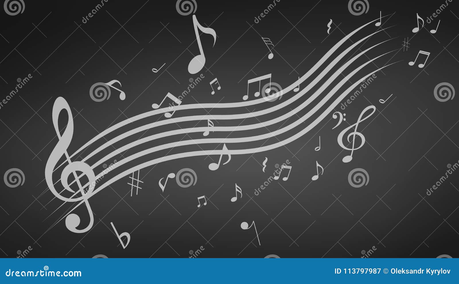 Black Abstract Music Background Illustration. Stock Illustration ...