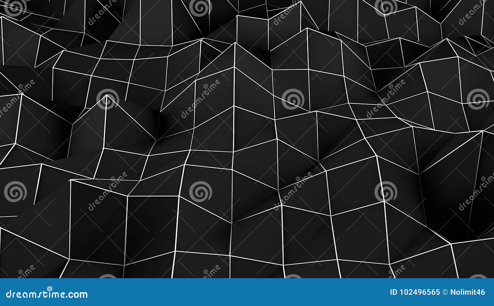 Black Abstract Polygonal Background. Digital Illustration Stock ...